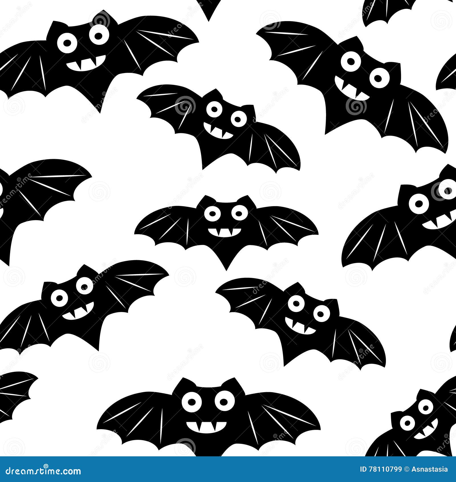 Halloween Seamless Pattern with Black Bat Stock Vector - Illustration ...