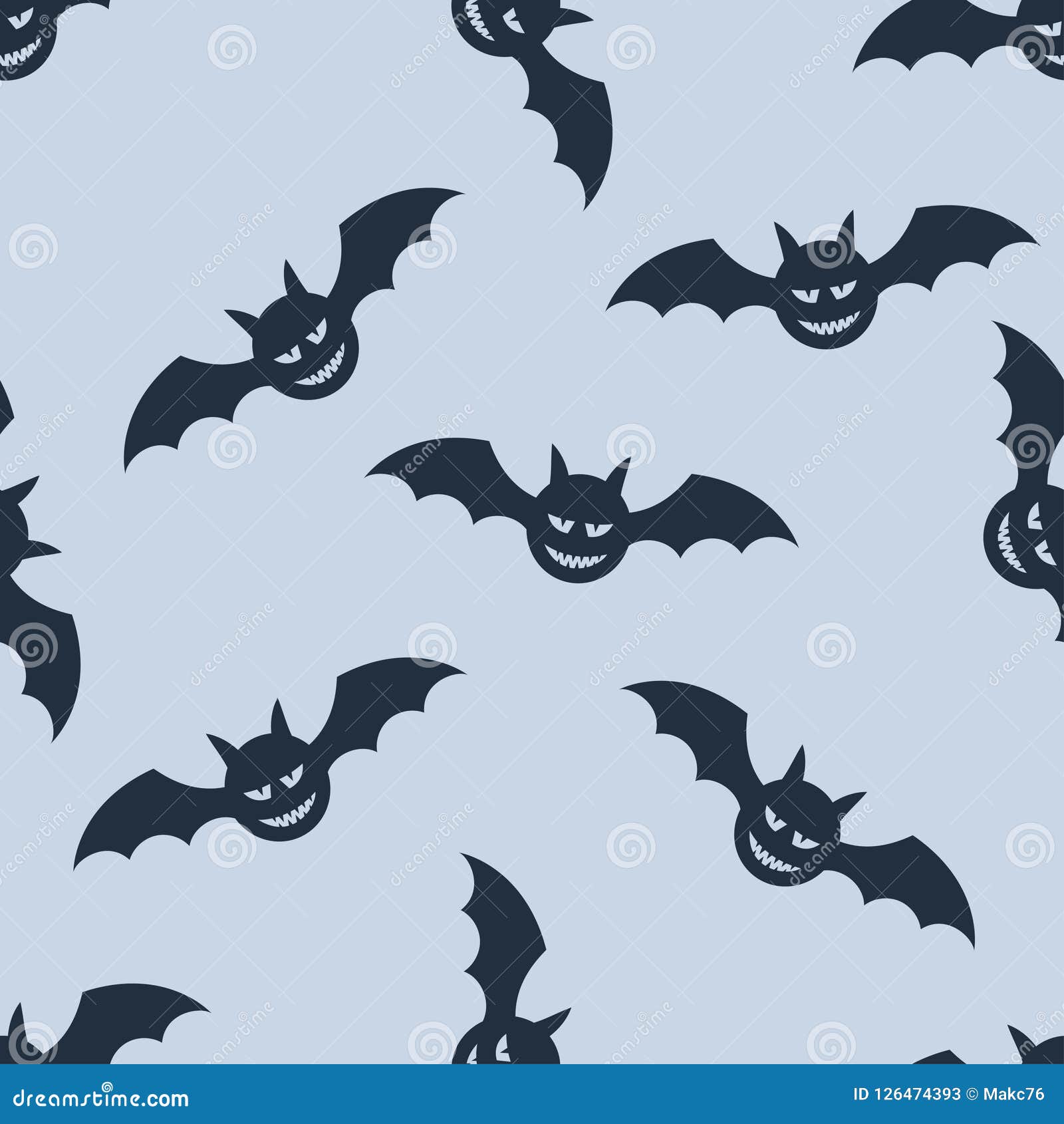 Halloween Seamless Pattern with Black Bat. Stock Vector - Illustration ...