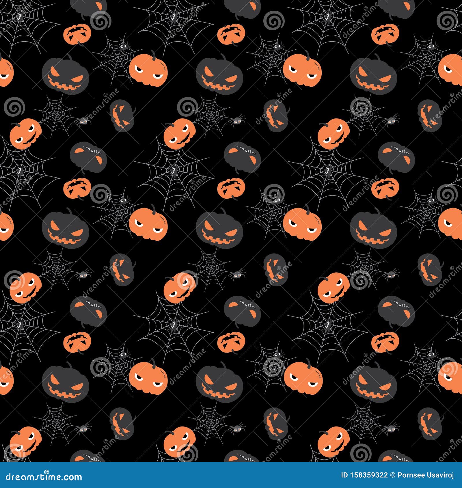 Halloween Seamless pattern stock vector. Illustration of dark - 158359322
