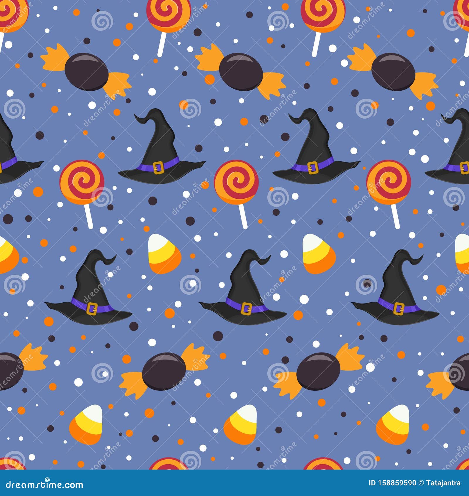 Halloween Seamless Pattern on Purple Background. Halloween Pattern ...