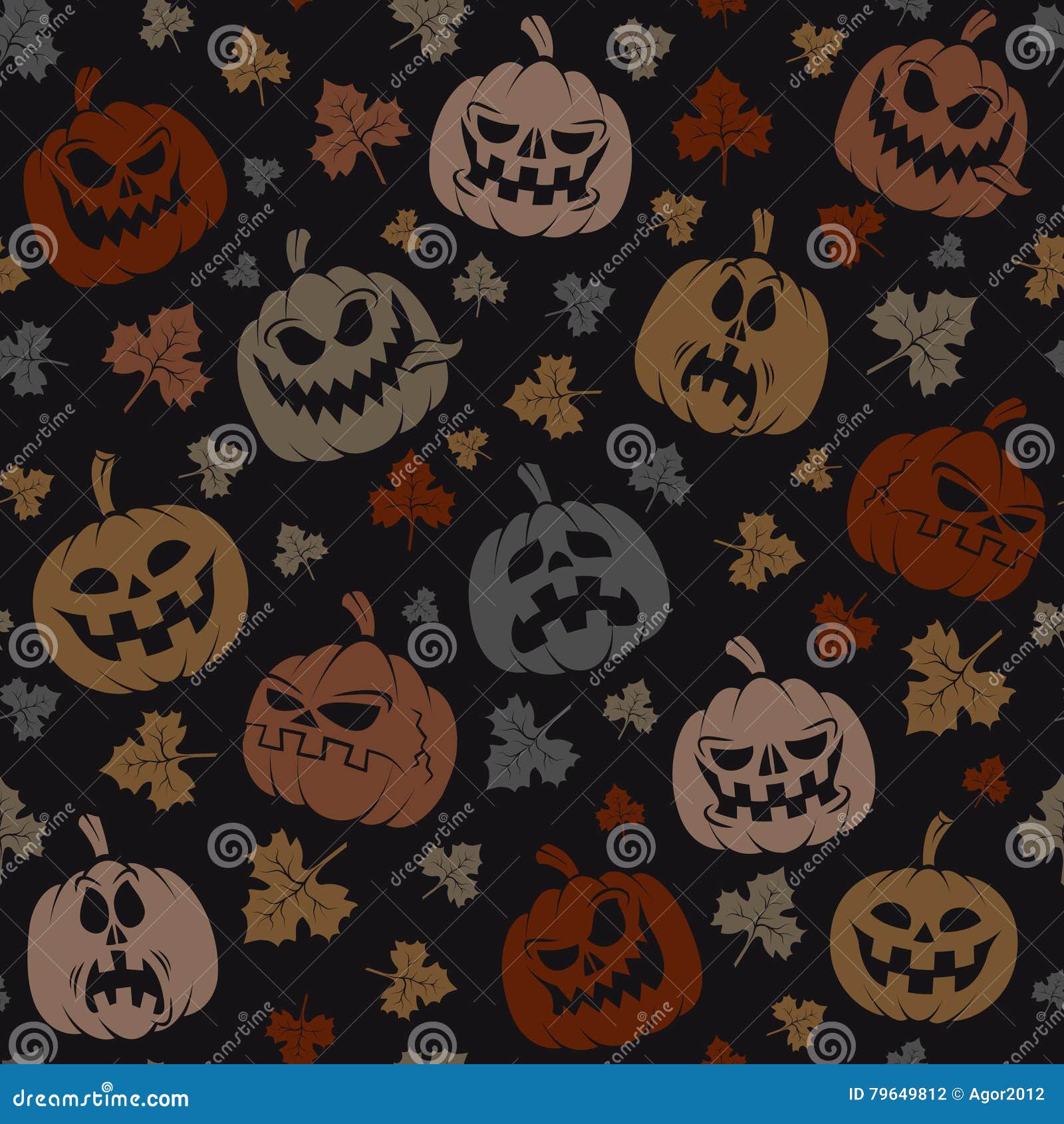 Halloween seamless pattern stock vector. Illustration of color - 79649812