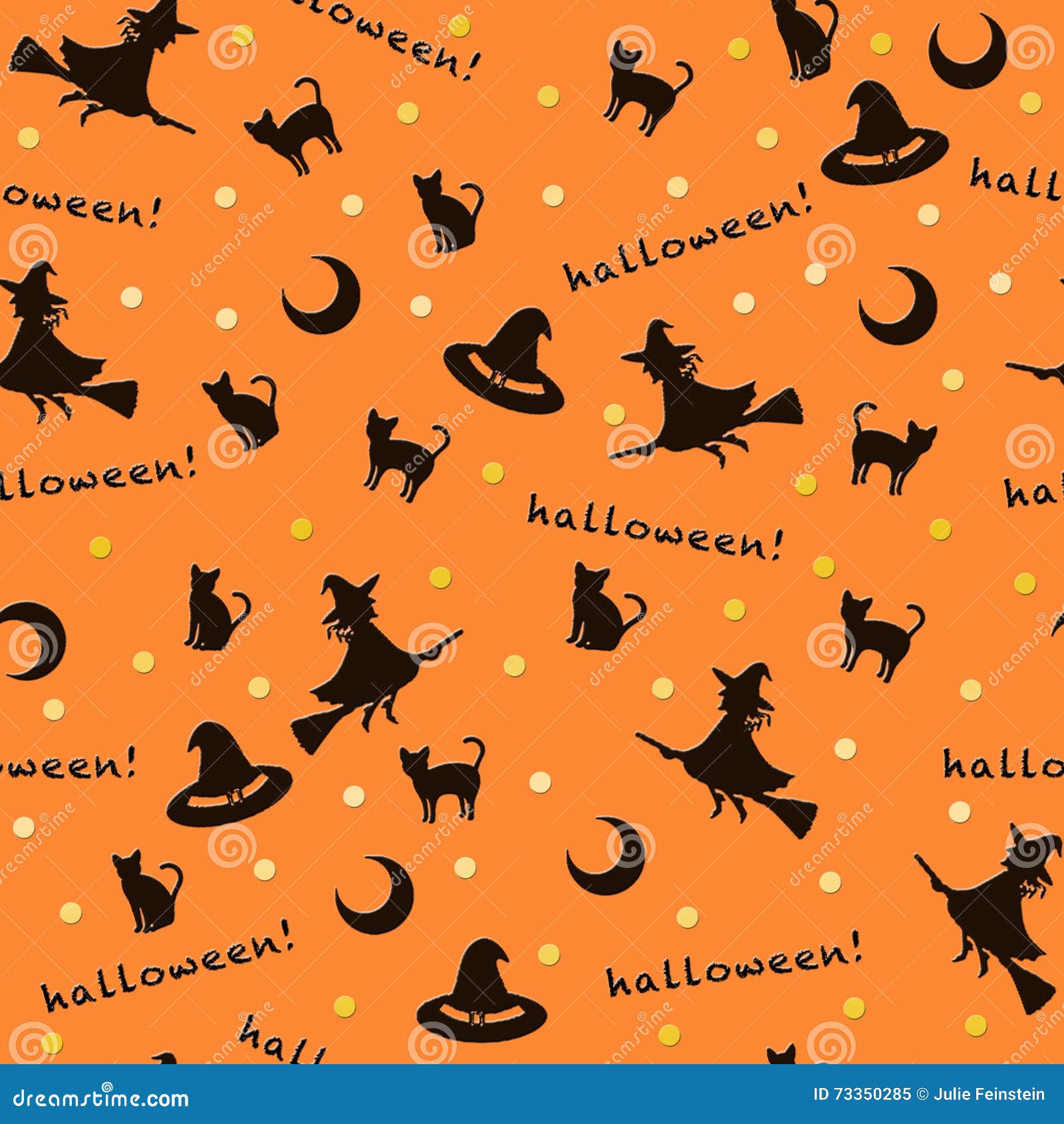 Halloween Seamless Pattern stock illustration. Illustration of flying ...
