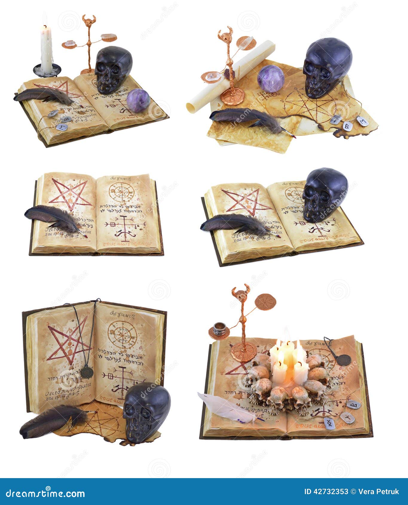 Halloween Set with Magic Book Stock Image - Image of deal, head: 42732353