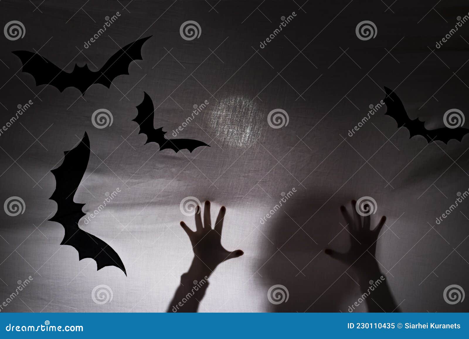 Halloween. a Shadow or Silhouette of Two Hands, with a White Cloth ...