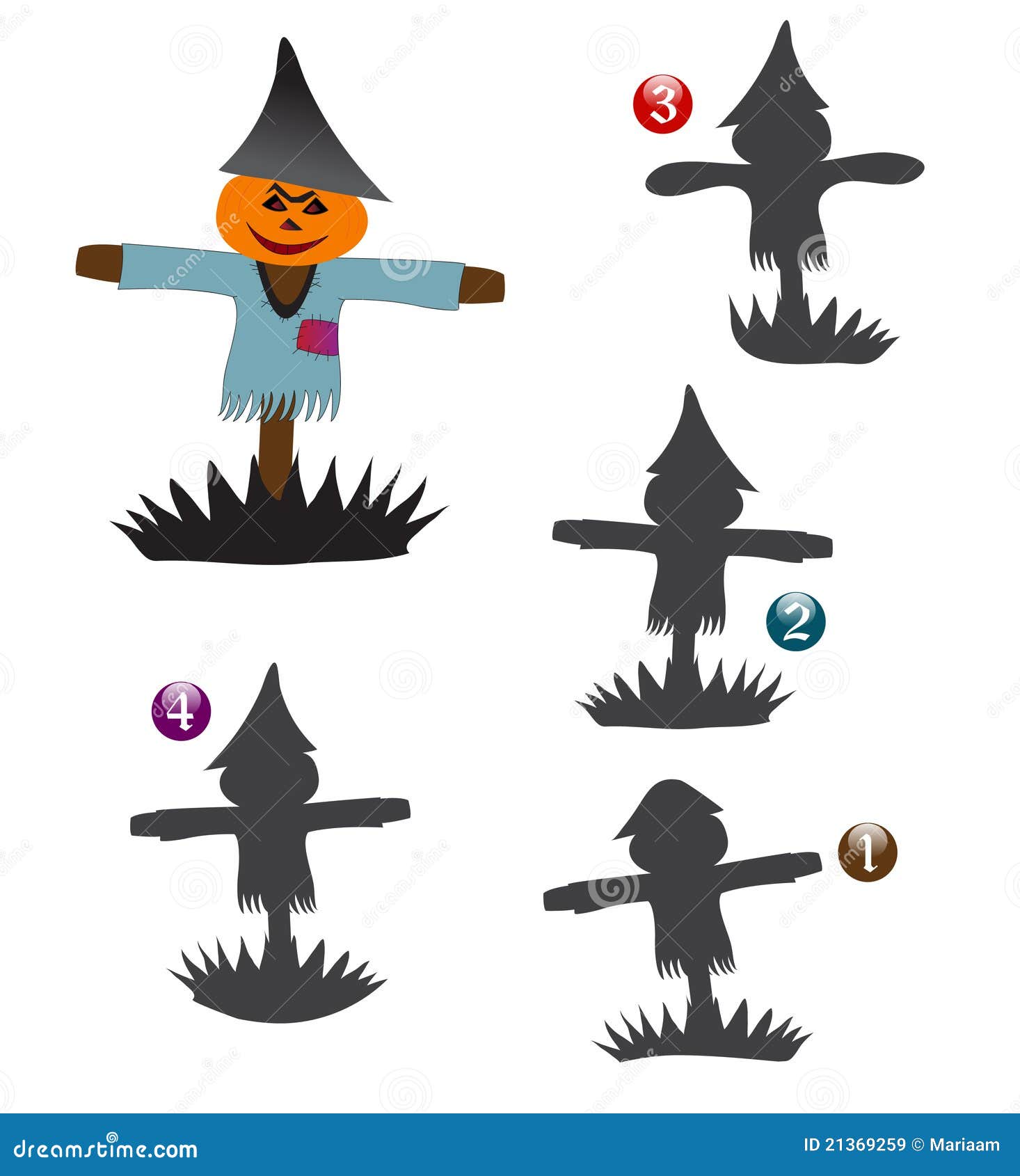 Halloween Shape Game: the Scarecrow Stock Illustration - Illustration ...