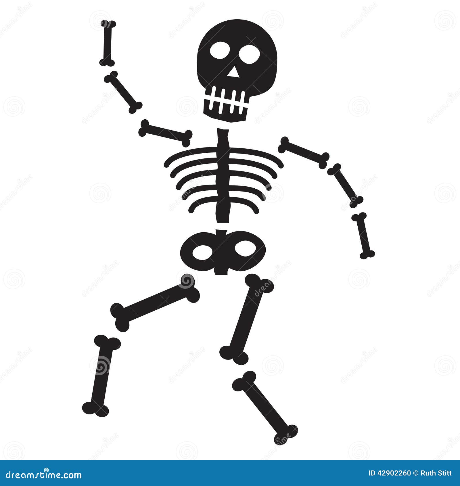 Halloween-Skelet vector illustratie. Illustration of klem - 42902260