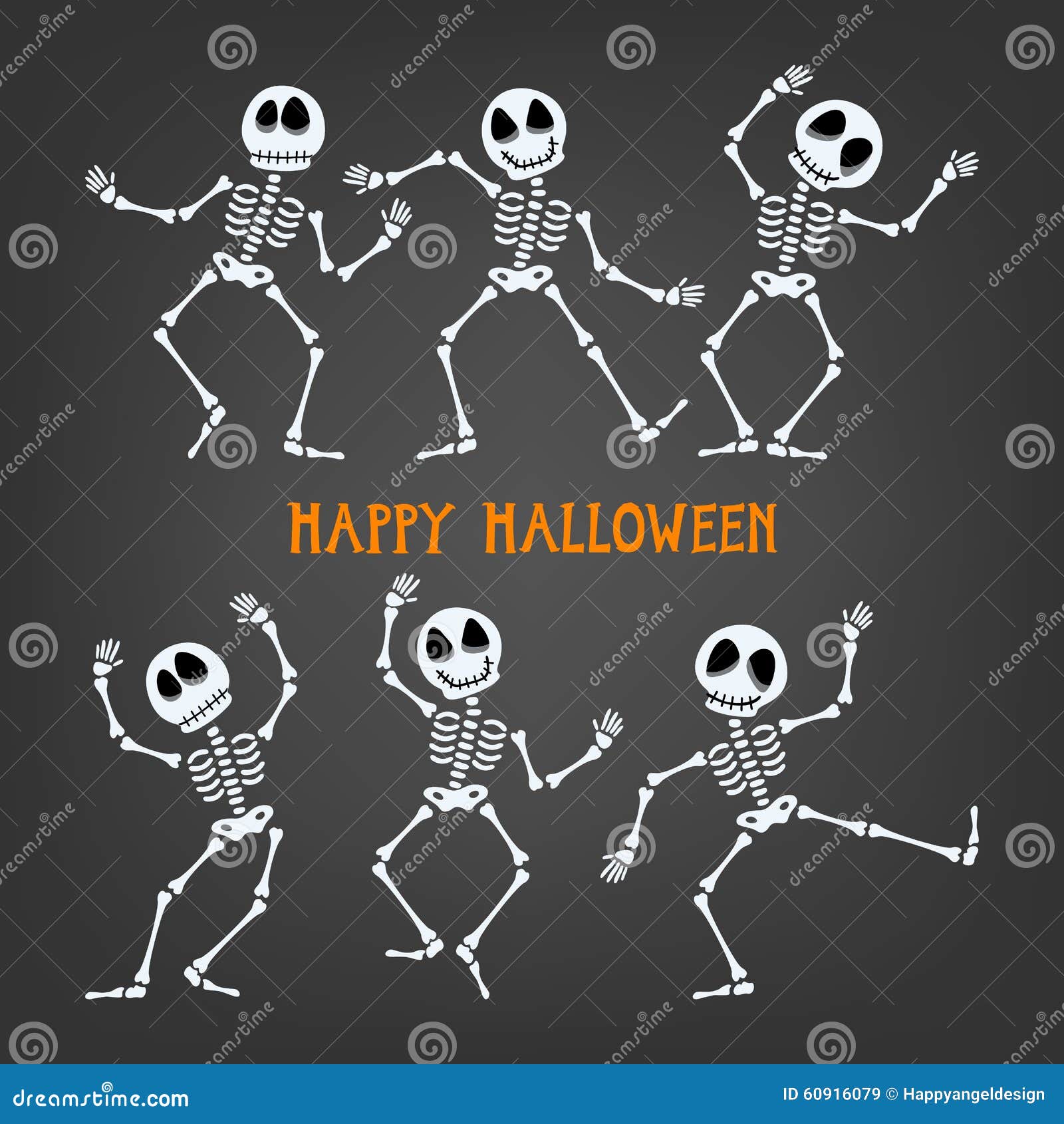 Halloween Skeleton with Assorted Expressions. Stock Vector ...