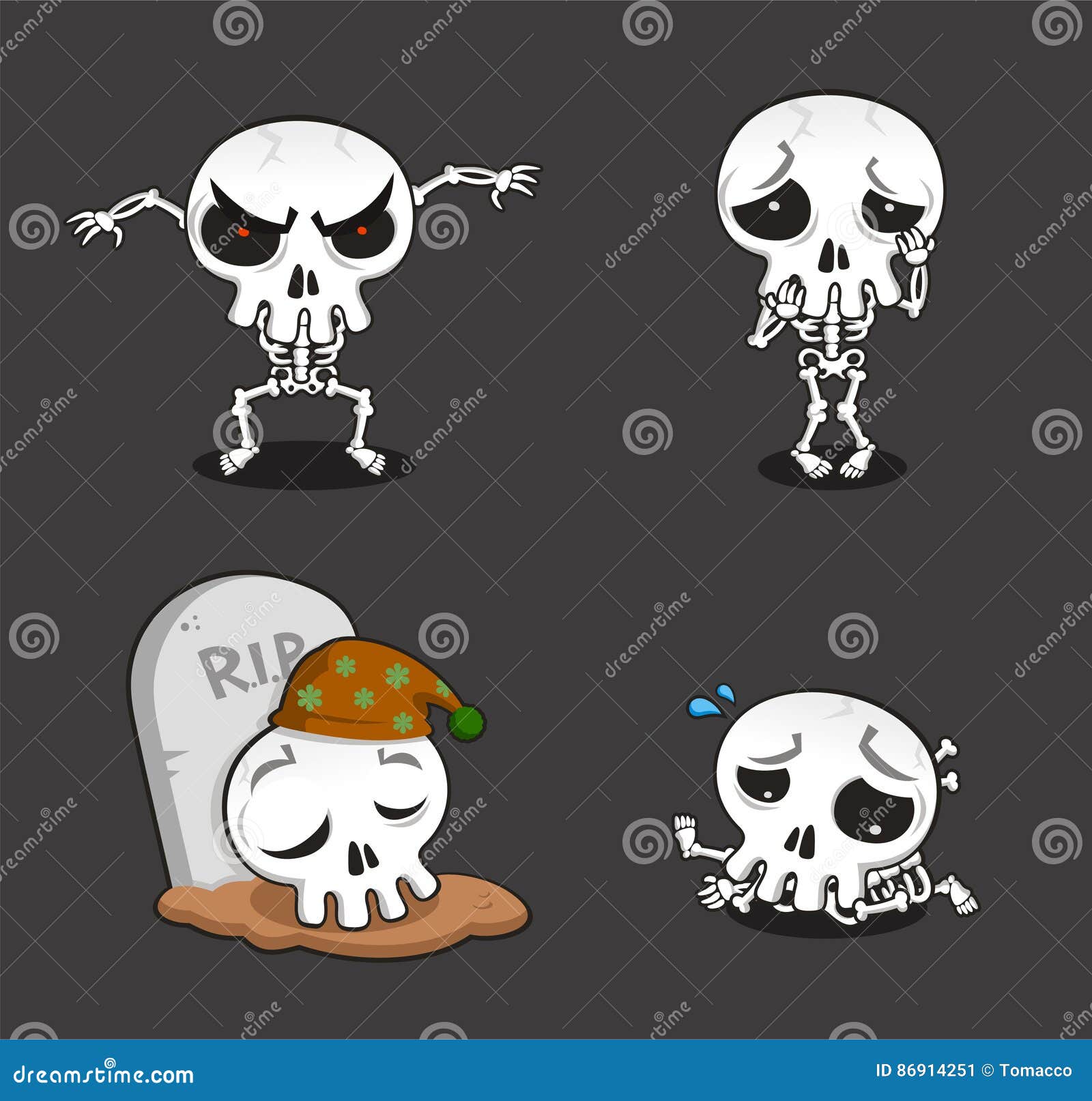 Skeleton Cartoon Pointing At Sign Vector Illustration | CartoonDealer ...