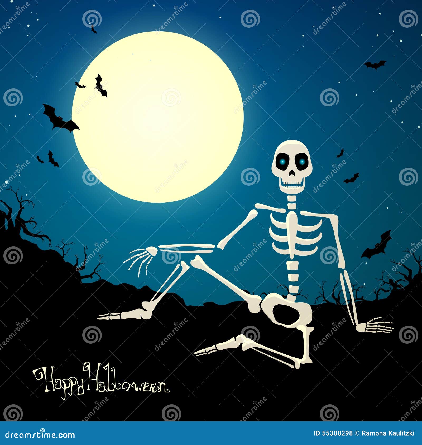 Halloween Skeleton stock illustration. Illustration of celebration ...