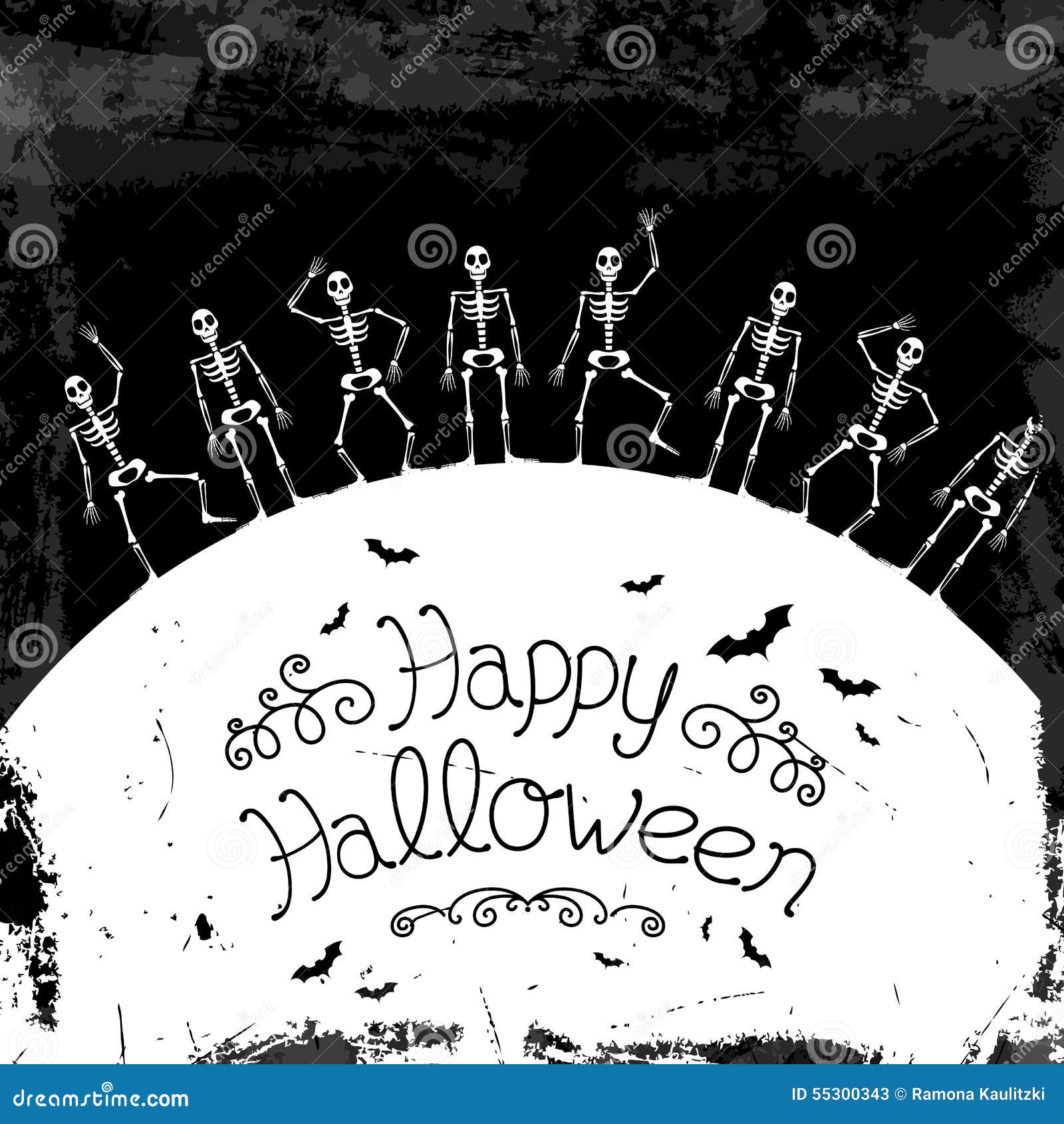 Halloween Skeleton stock illustration. Illustration of spooky - 55300343