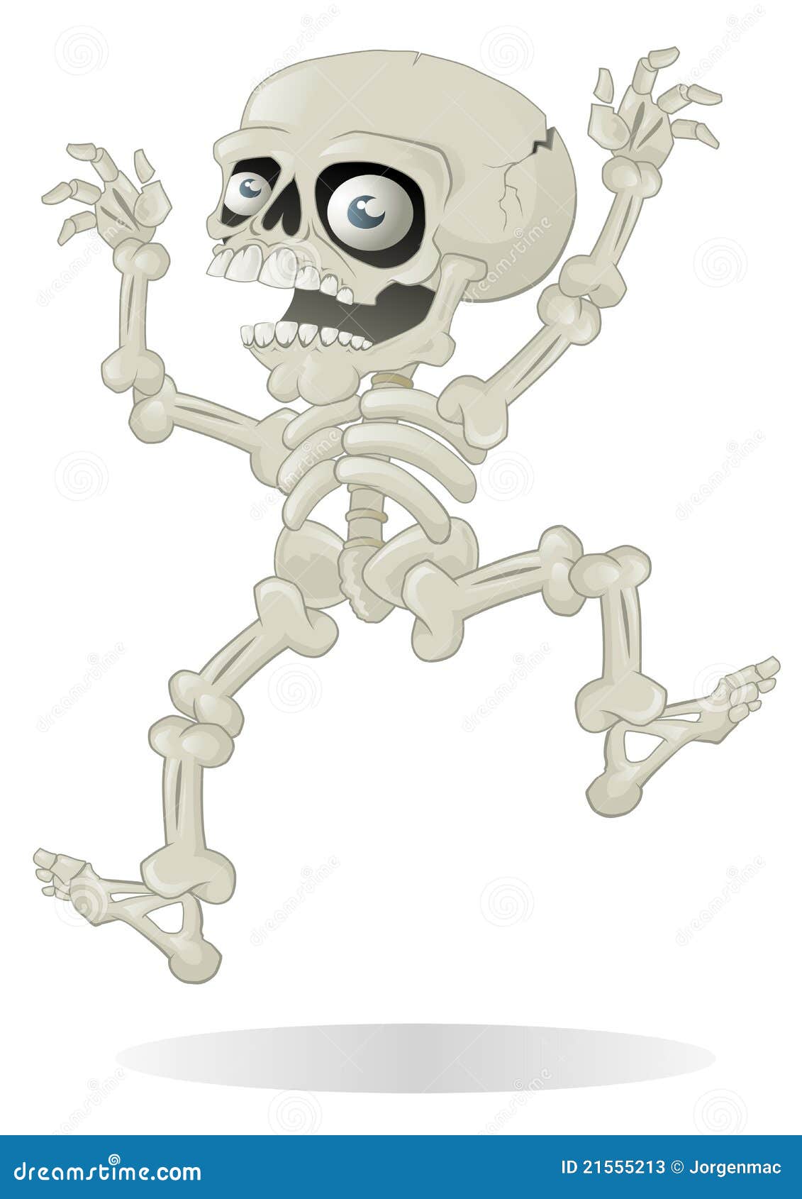 Halloween Skeleton Jumping with Fright Stock Vector - Illustration of ...