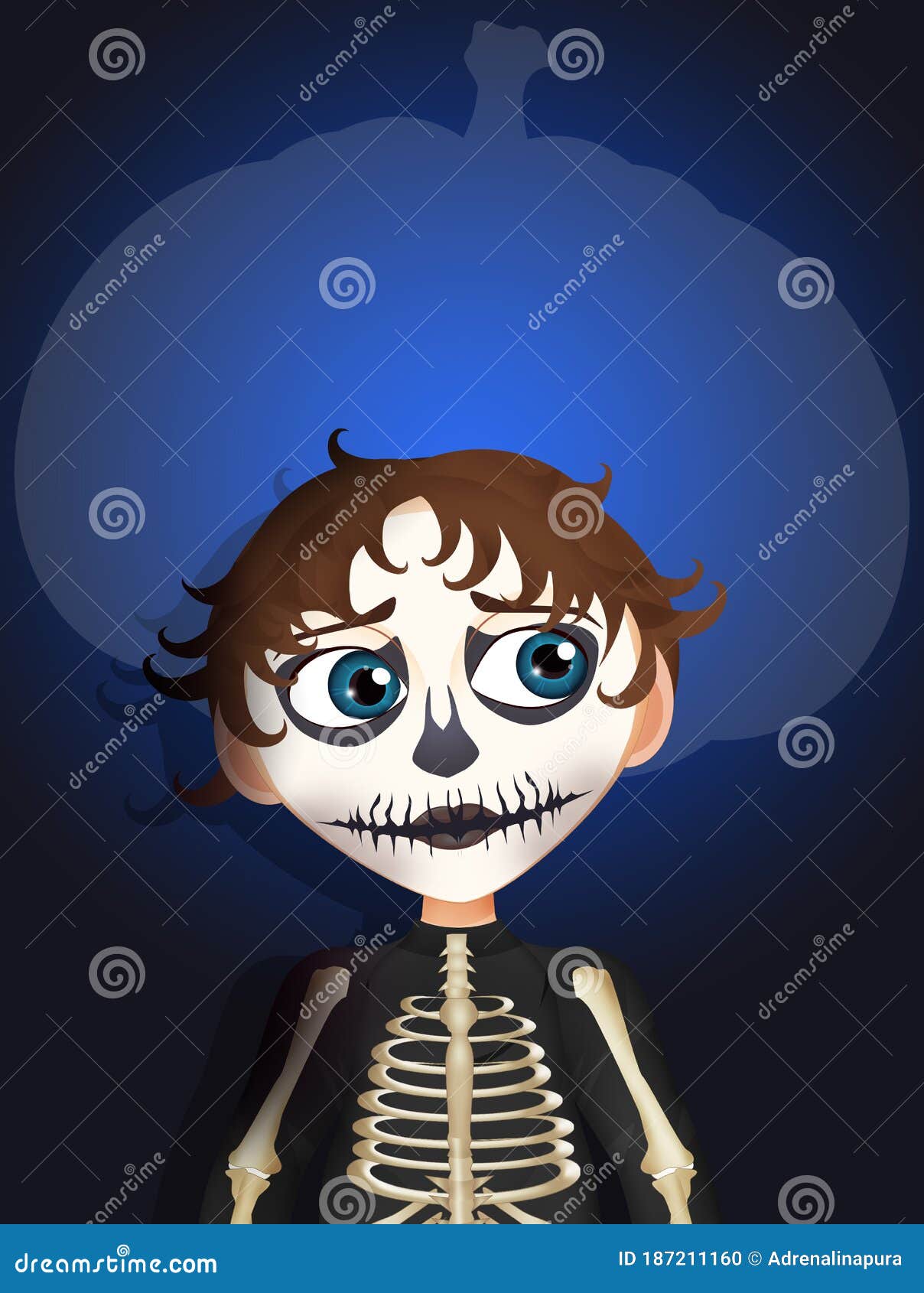 Halloween skeleton mask stock illustration. Illustration of witchcraft ...