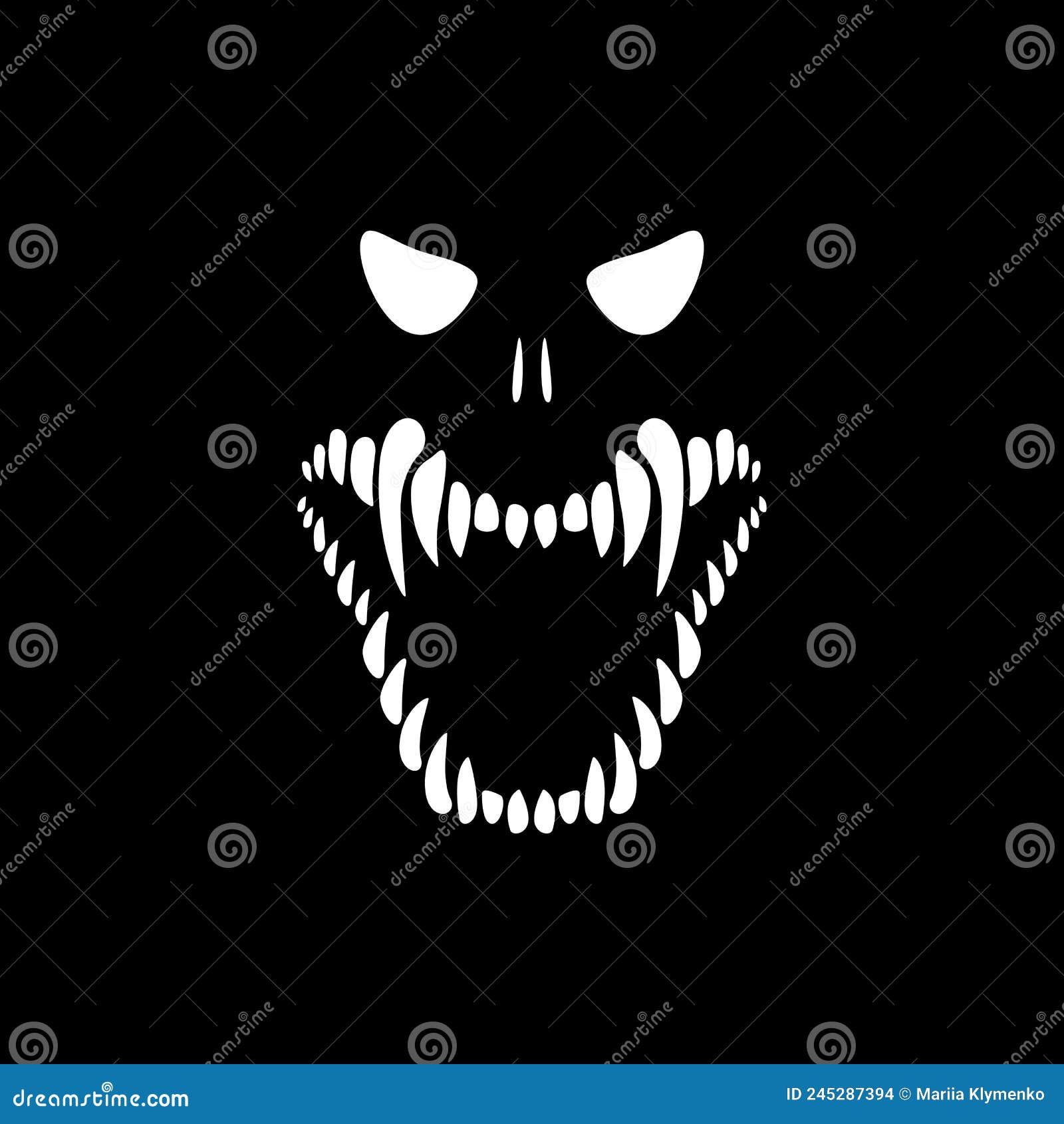 Halloween. Skeleton with Sharp Teeth Stock Vector - Illustration of ...