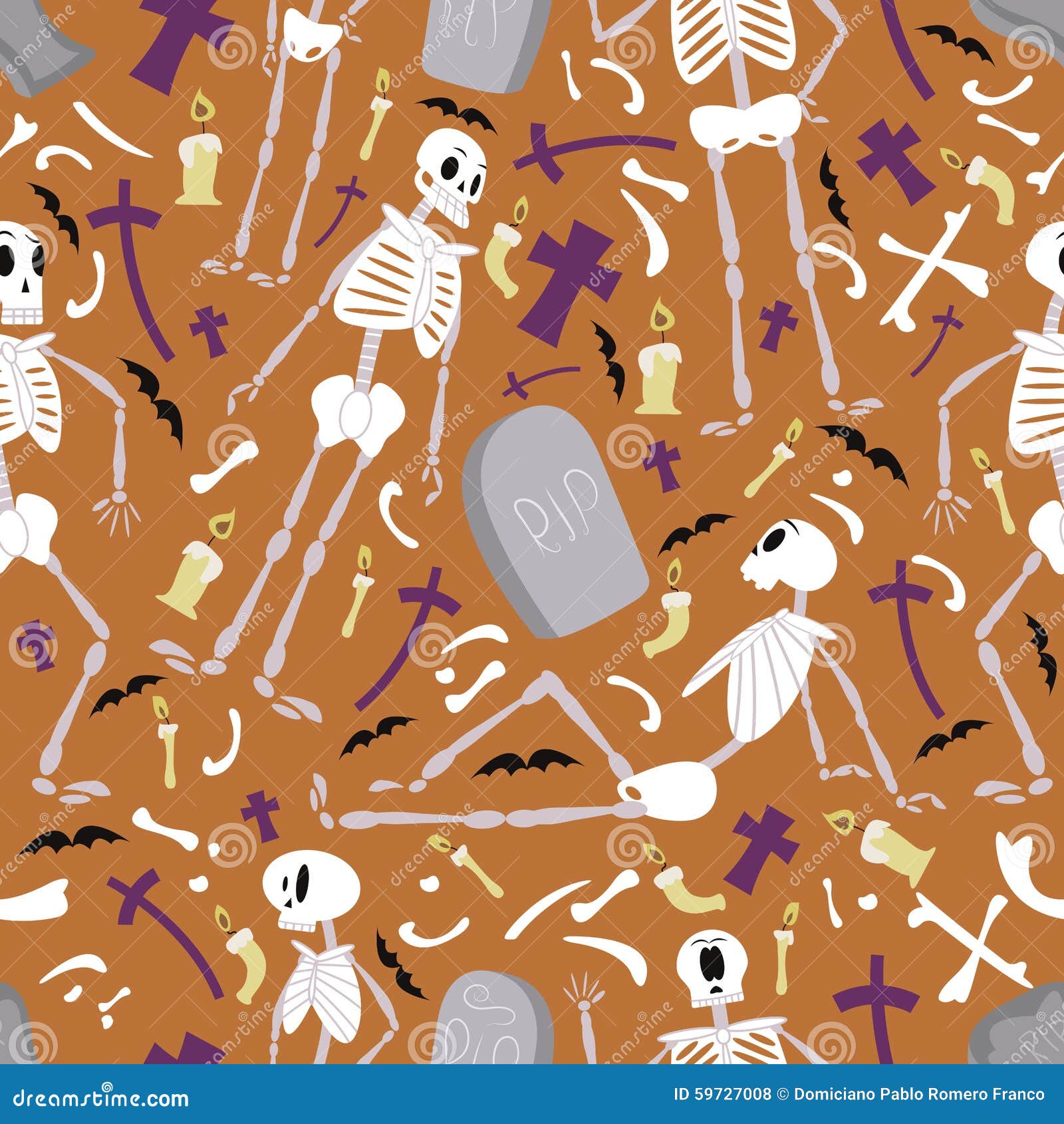 Halloween Skeletons Pattern 01 Stock Vector - Illustration of design ...