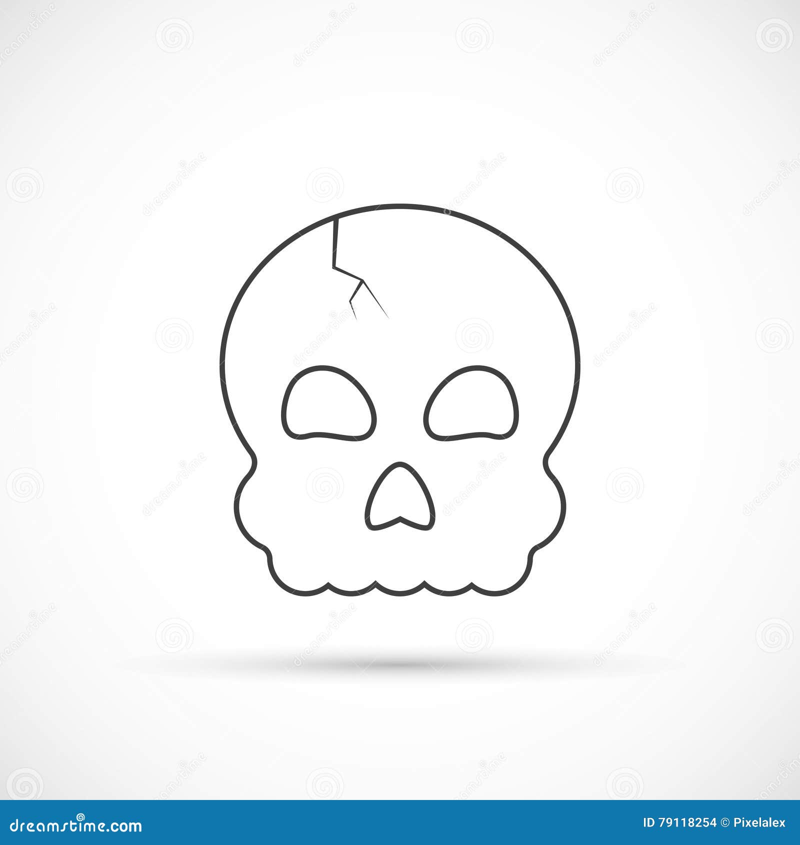 Skull Outline From Frontal View Icon Vector From Body Parts Collection ...