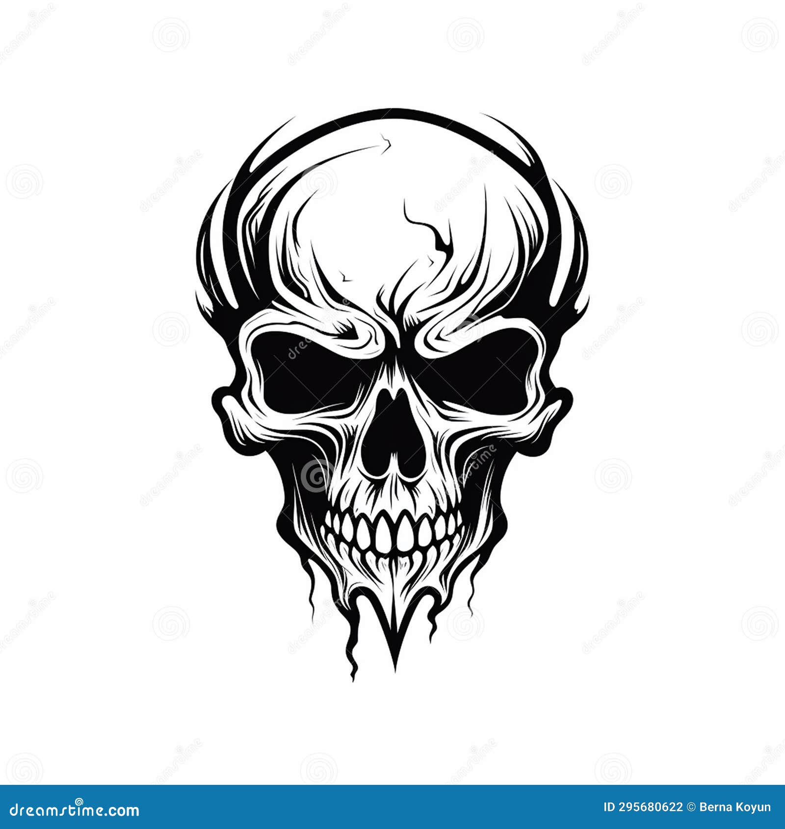 Halloween Skull Vector Art stock illustration. Illustration of death ...