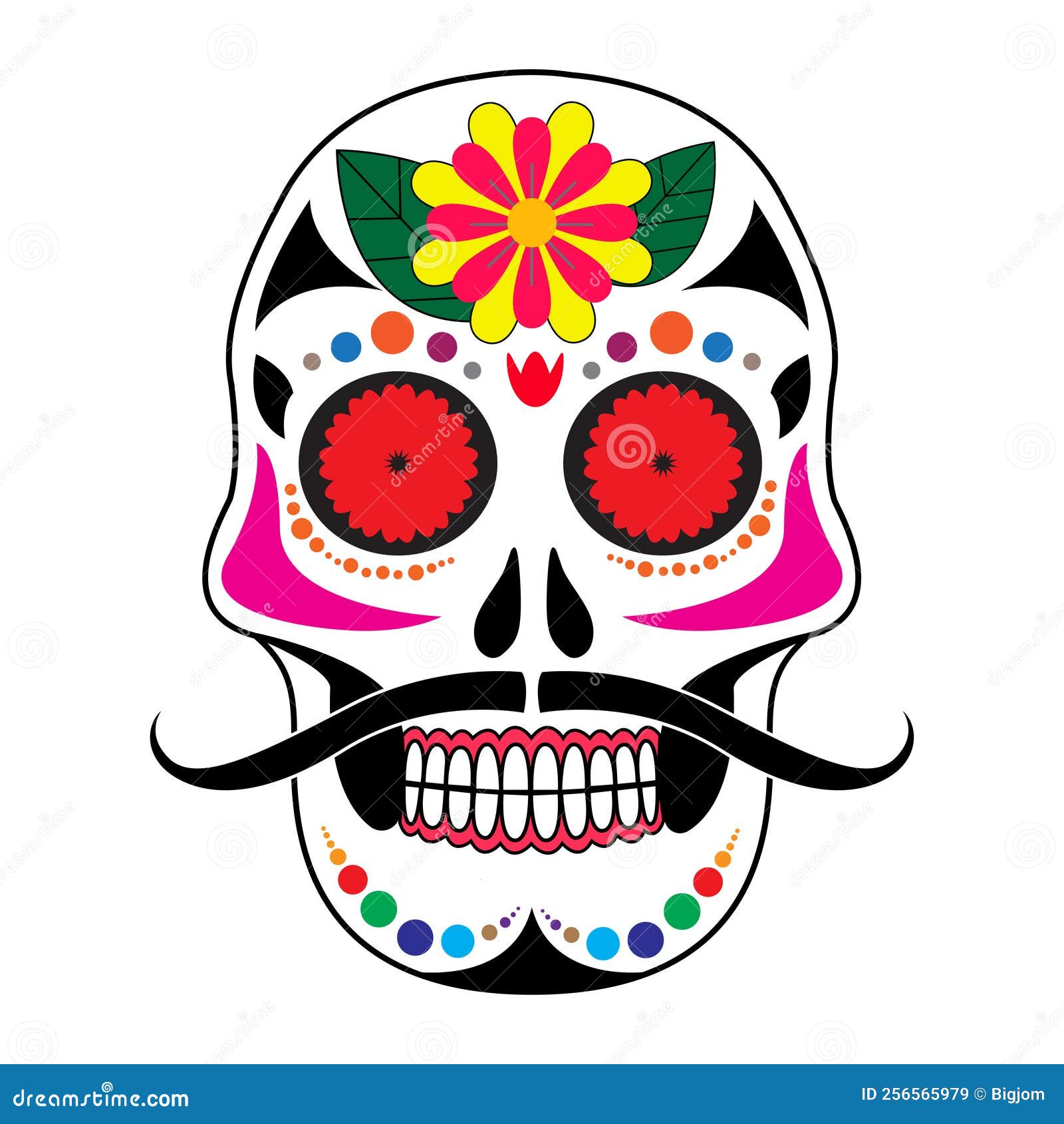 Halloween Skull Vector and Illustrations on White Background. Stock ...