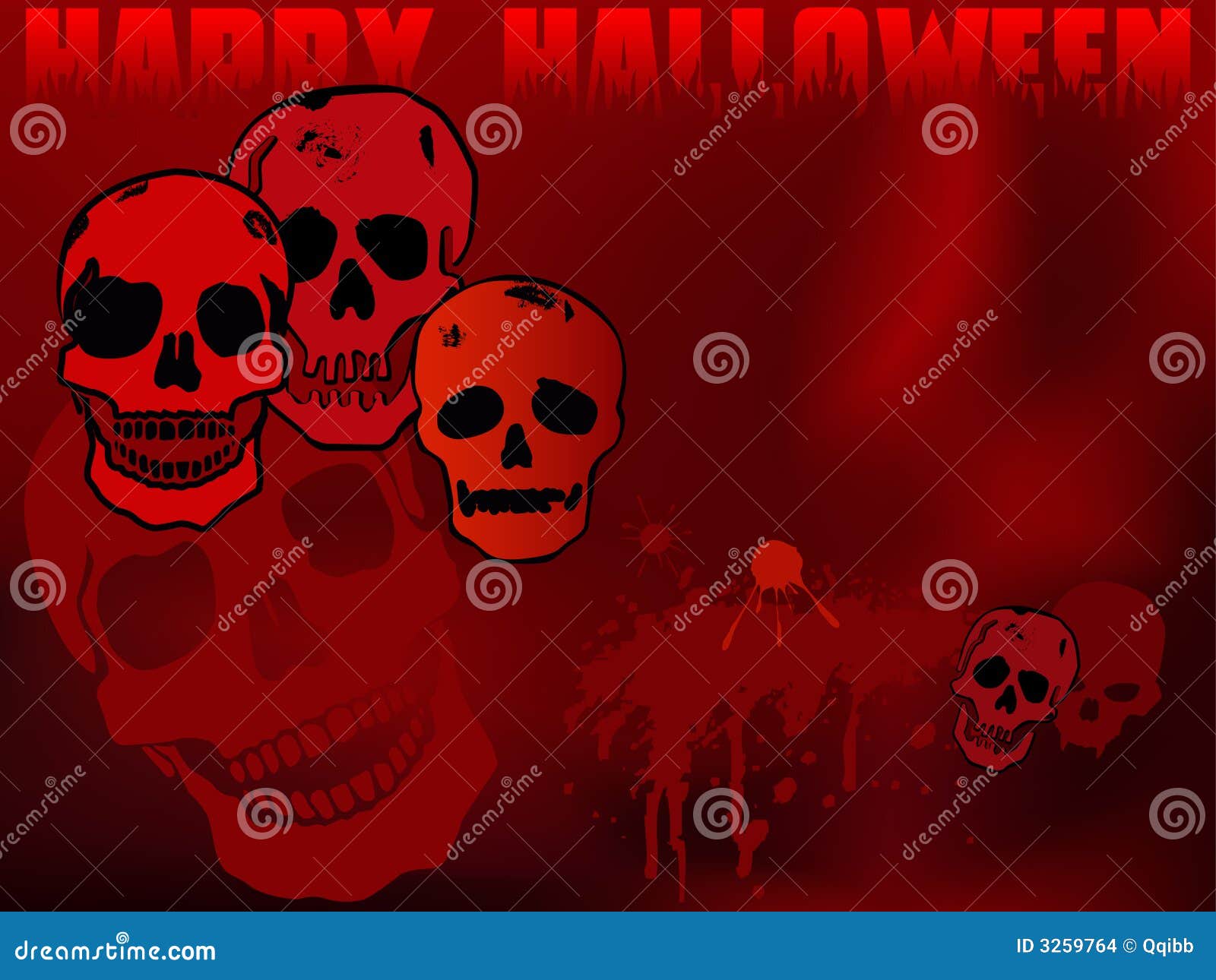 Halloween skulls wallpaper stock vector. Illustration of hell - 3259764