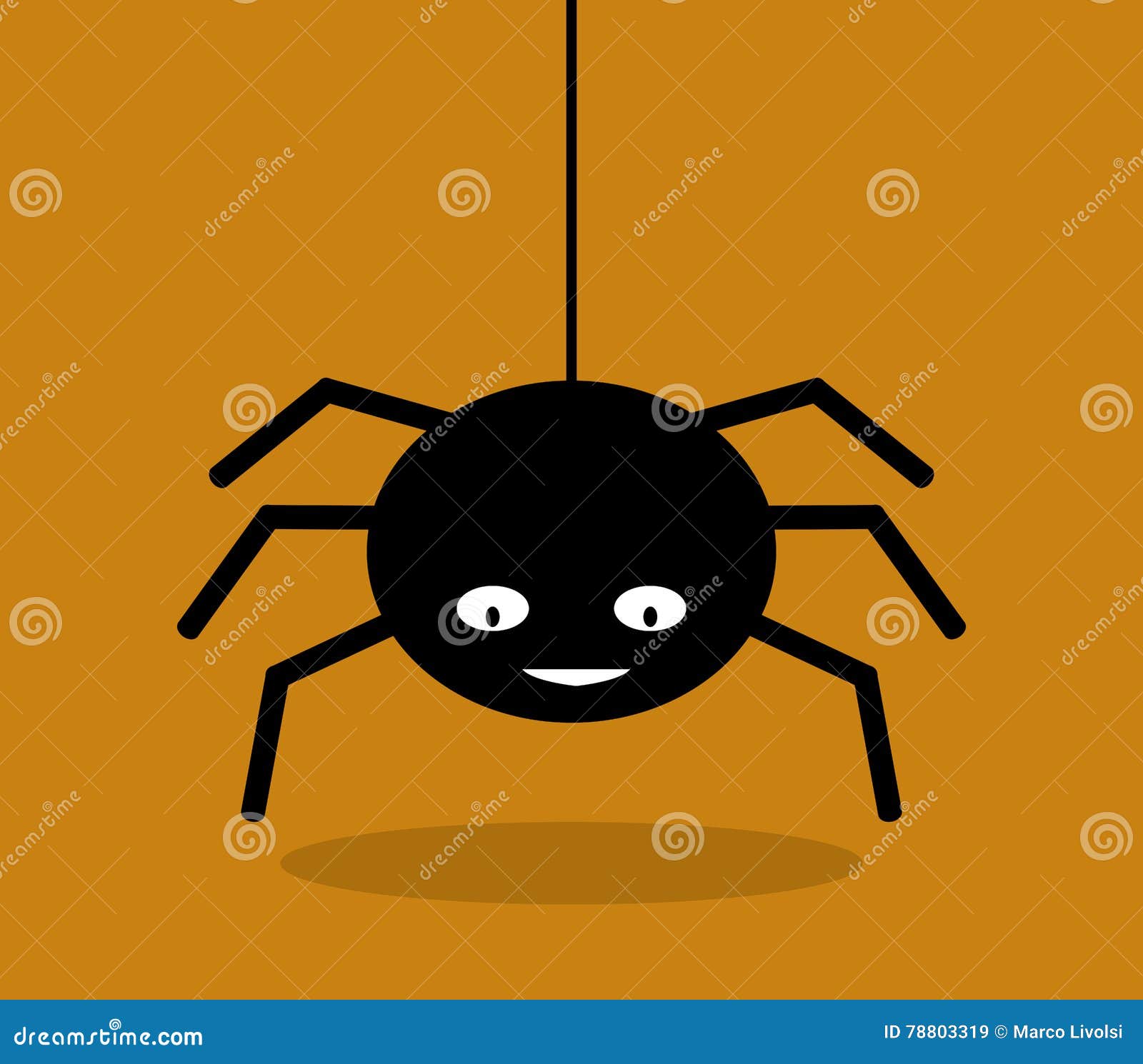 Halloween Spider Illustrated and Colored Stock Illustration ...