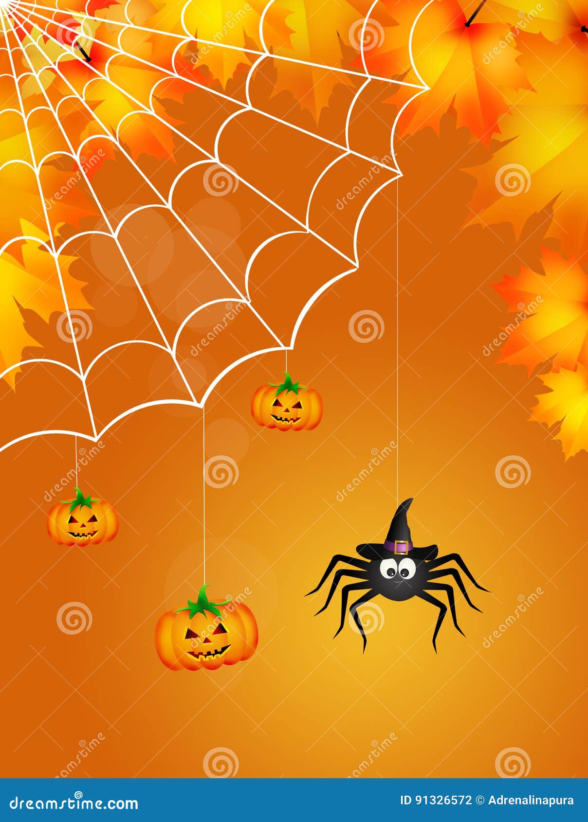Halloween spider stock illustration. Illustration of witch - 91326572