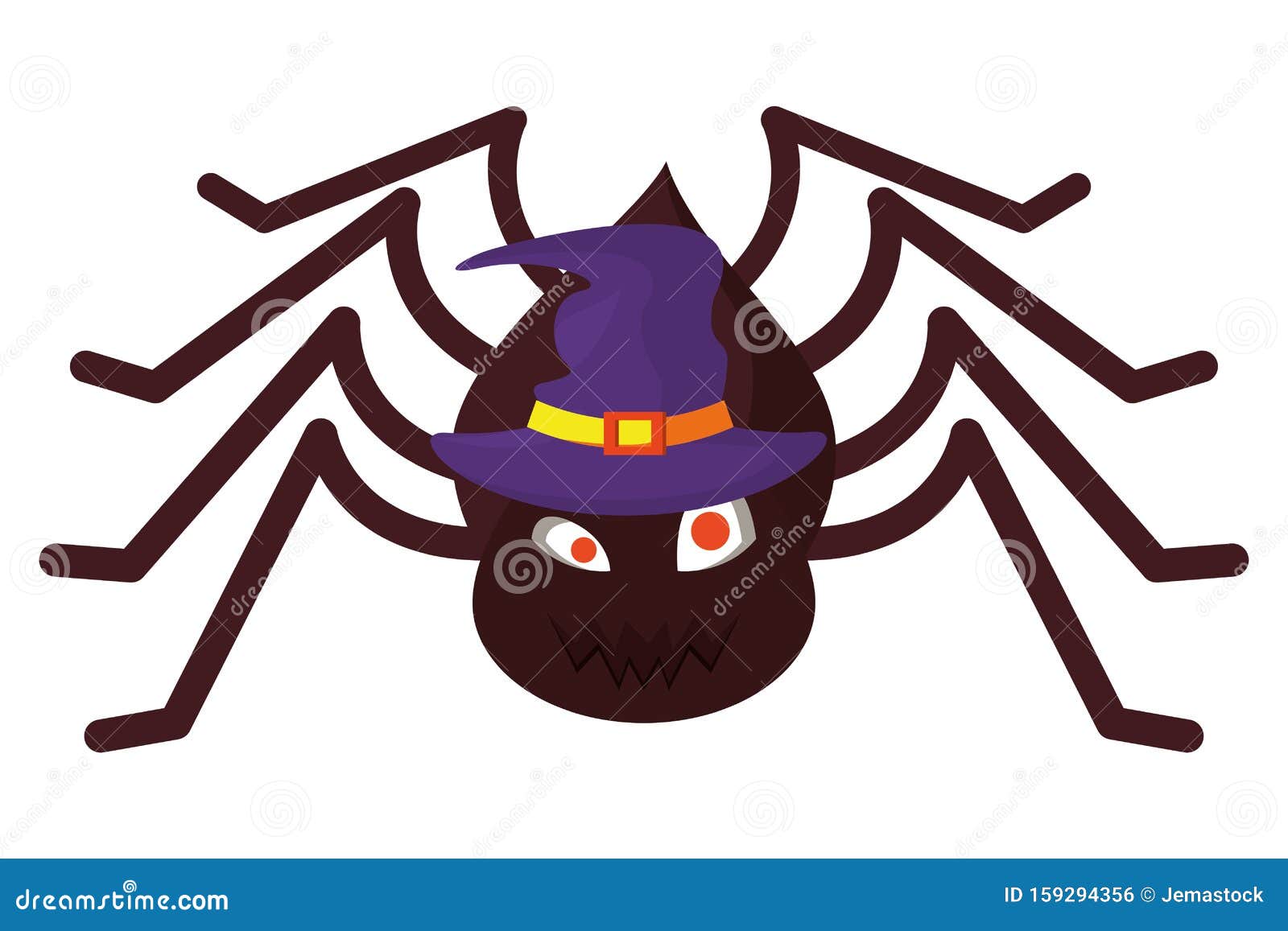 Halloween Spider Insect with Witch Hat Stock Vector - Illustration of ...