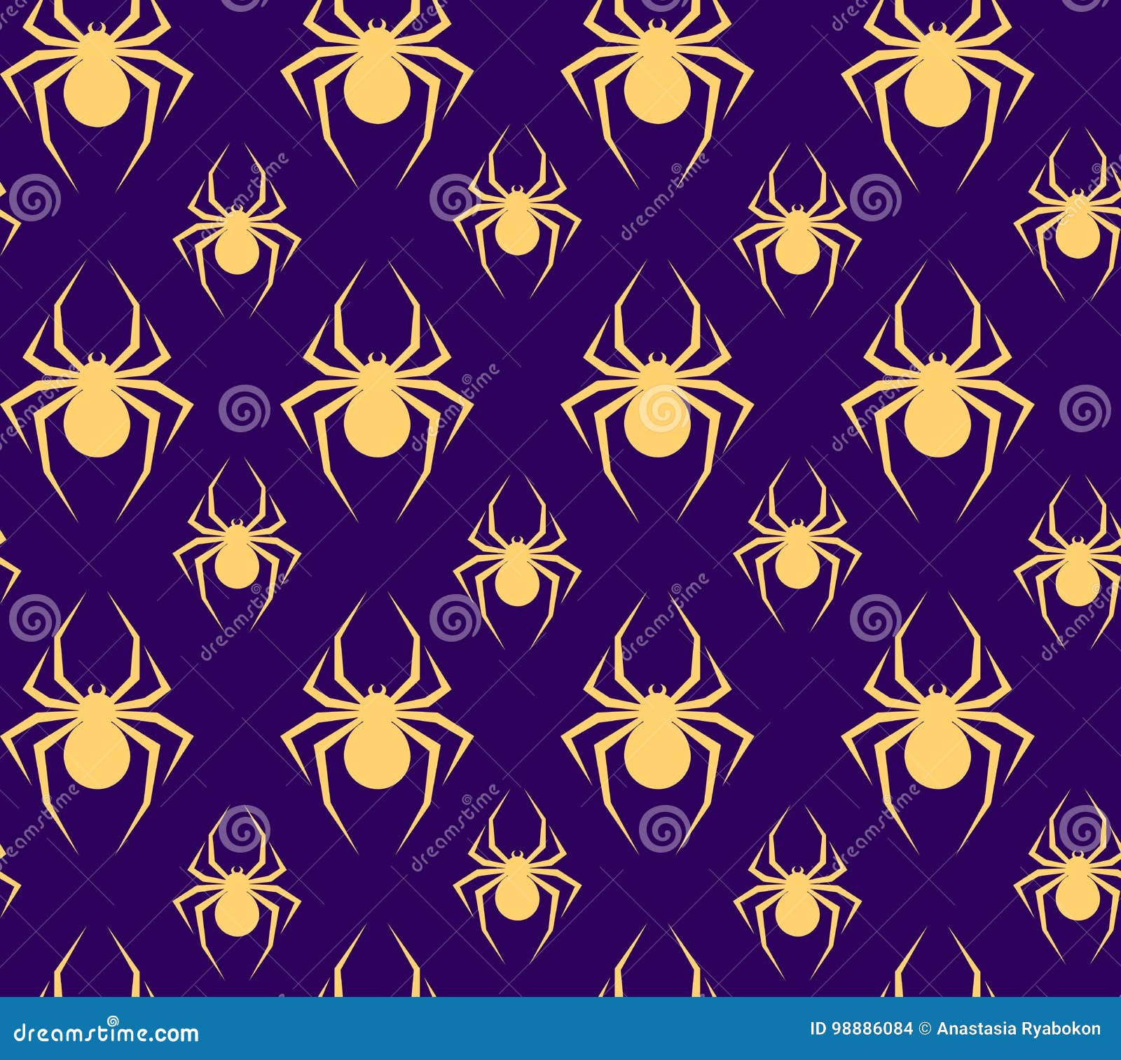Halloween Spider Pattern Vector Violet Yellow Stock Vector ...