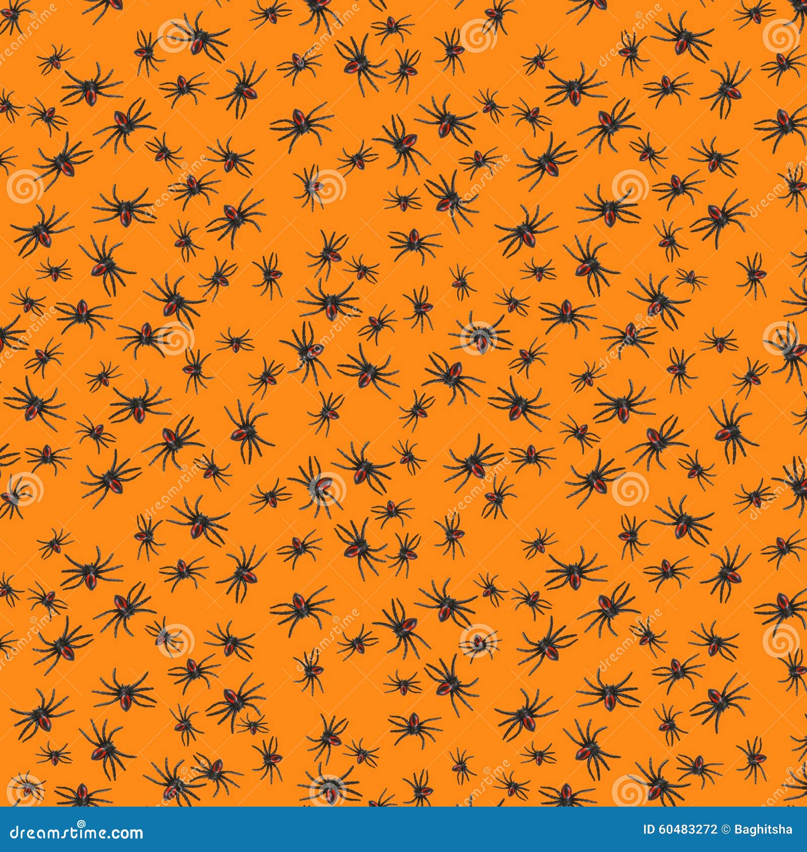 Halloween Spider Seamless Pattern Orange Stock Illustration ...