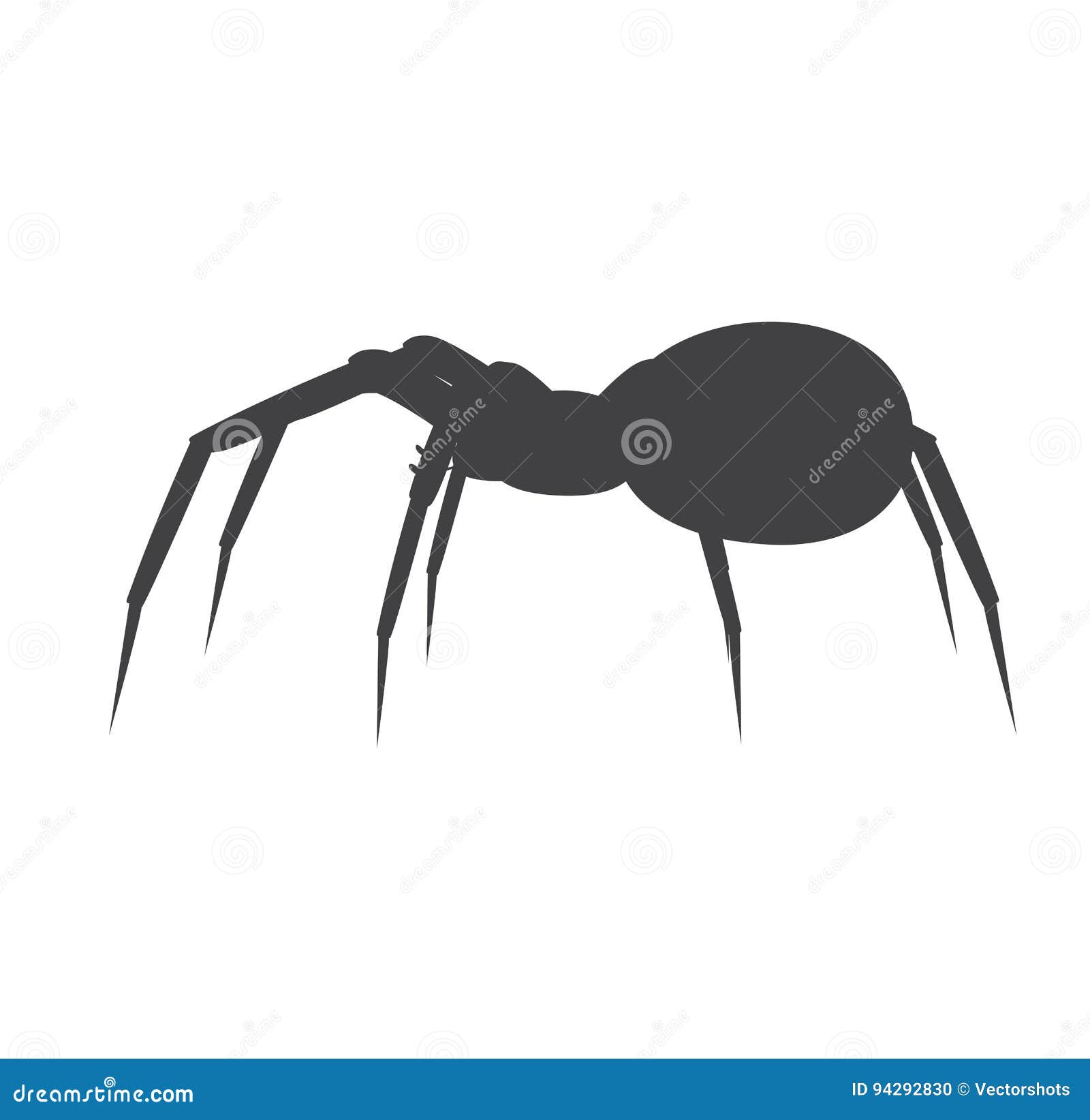 Spider Silhouette Is Arachnid. Vector Illustration Of A Flat Silhouette ...