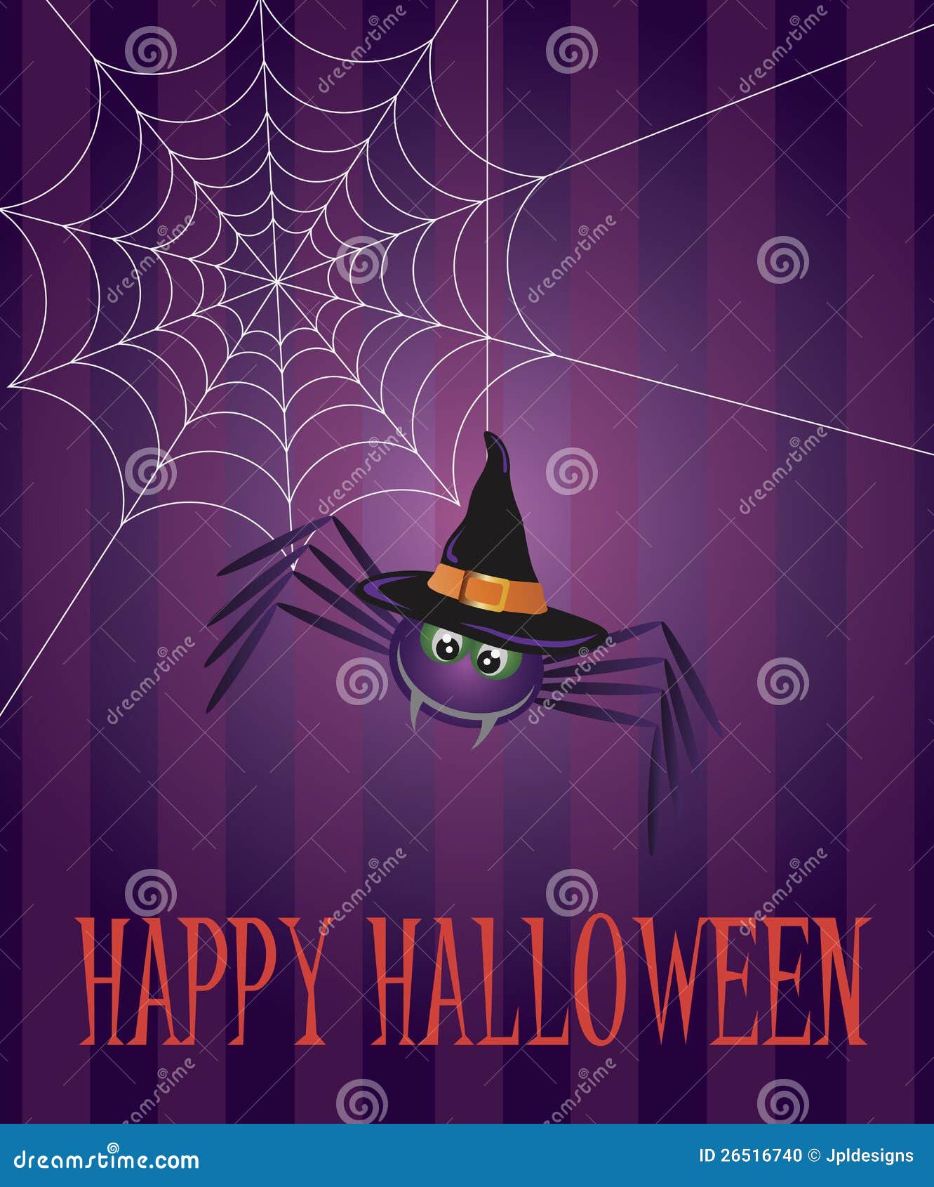 Halloween Spider and Web Illustration Stock Vector - Illustration of ...