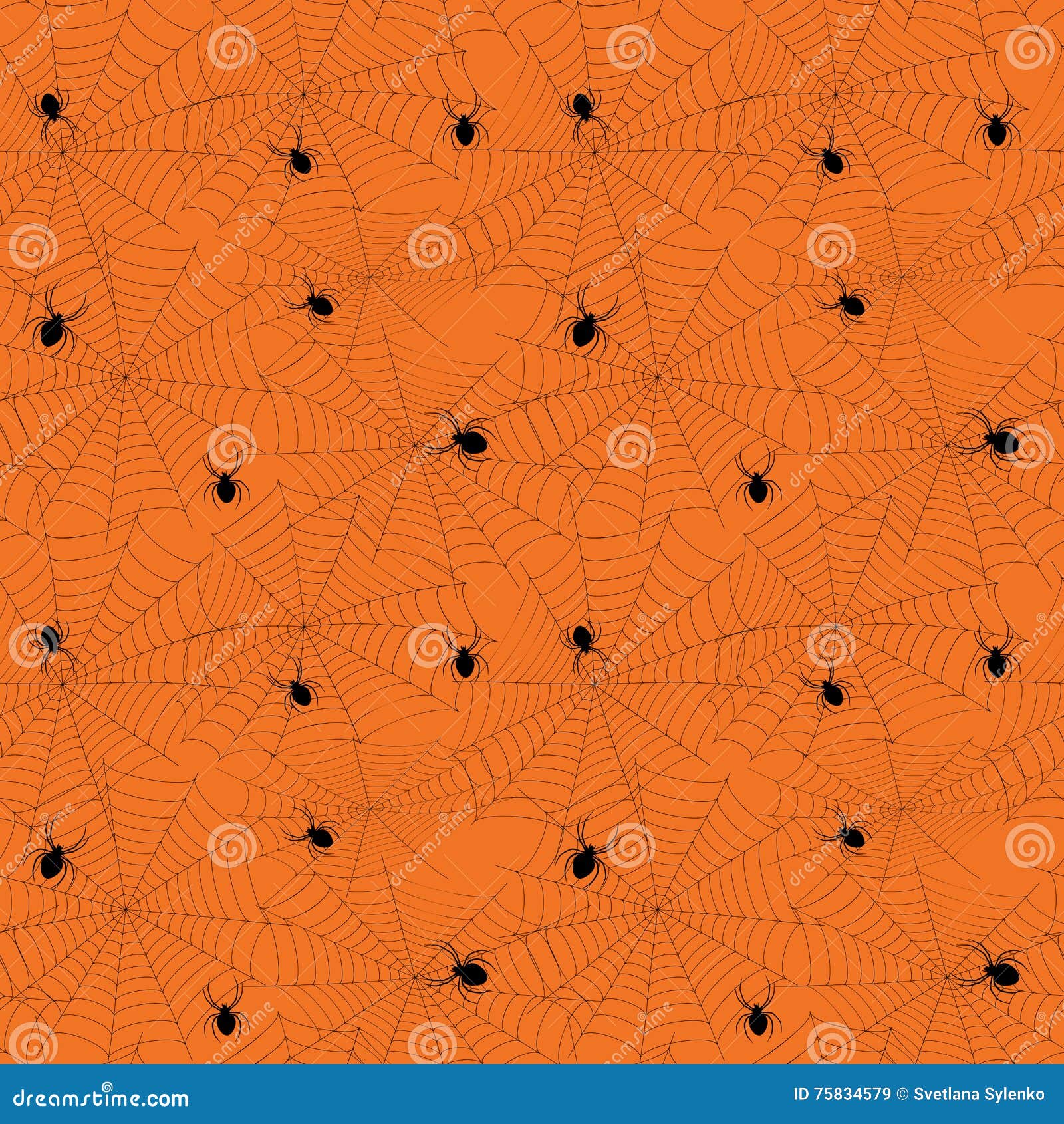 Halloween Spider Web Seamless Pattern. Vector Background Stock Vector ...