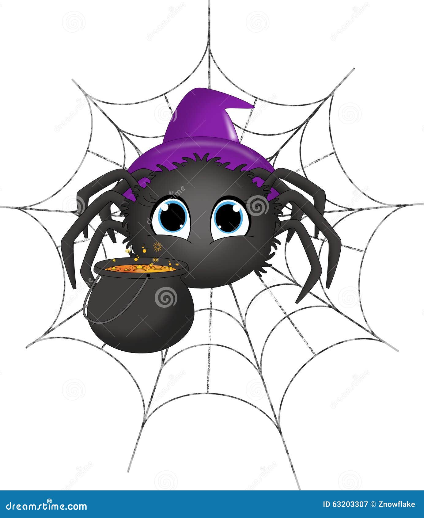 Halloween Spider Witch stock illustration. Illustration of cartoon ...