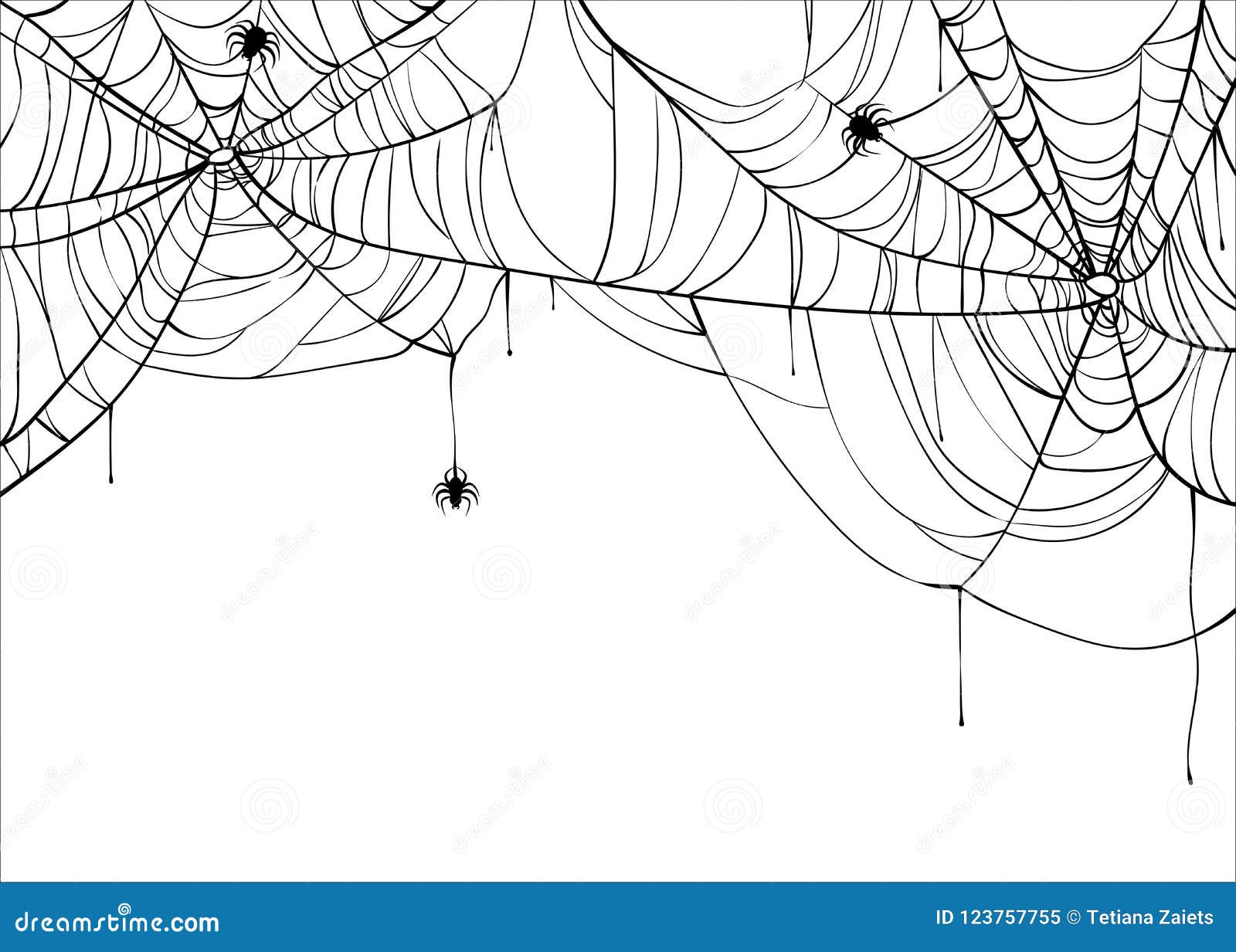 Halloween Spiderweb. Black Cobweb And Spider Silhouettes. Scary Web ... Halloween Spiderweb. Black Cobweb And Spider Silhouettes. Scary Web ...