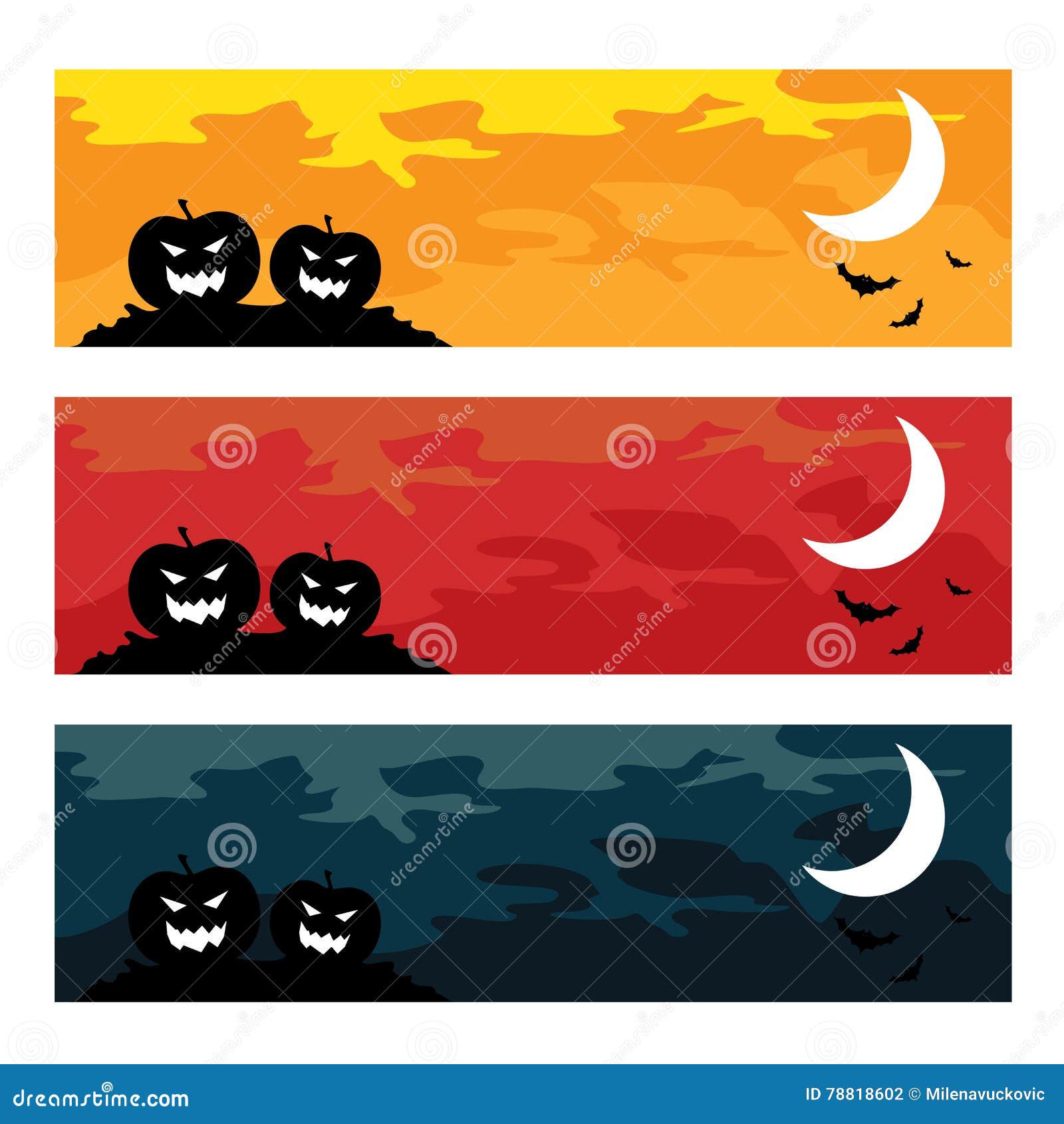 Halloween spooky banners stock vector. Illustration of abstract - 78818602