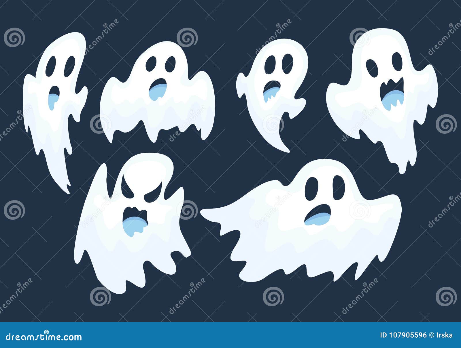 Halloween ghost vector set stock vector. Illustration of demon - 107905596