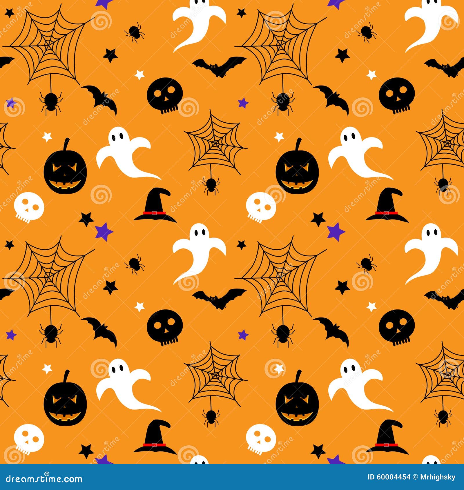 Halloween spooky pattern stock vector. Illustration of creepy - 60004454