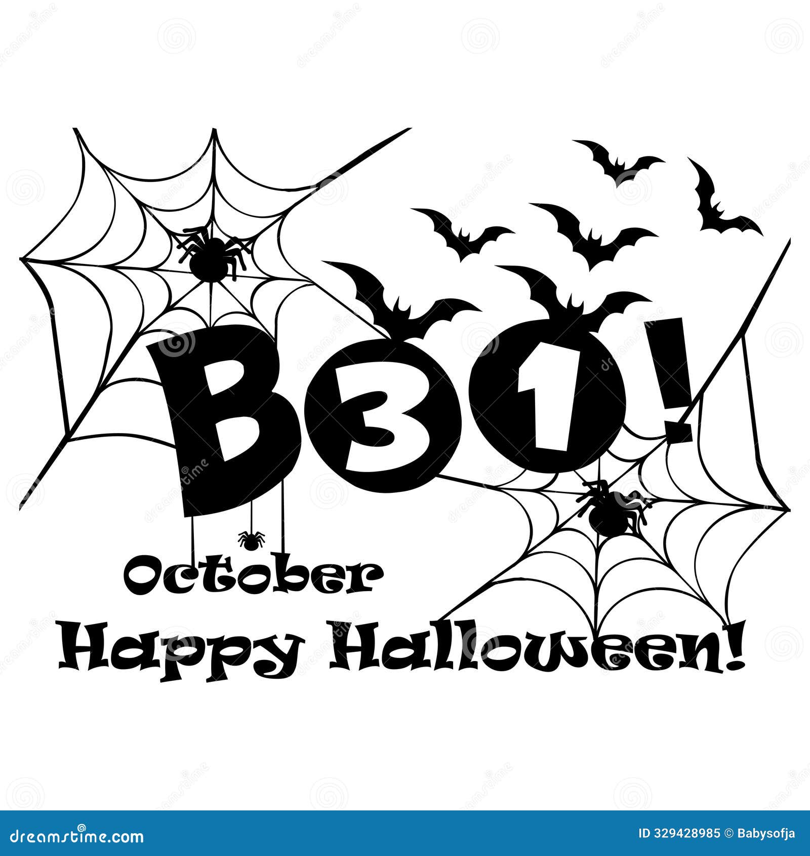 Halloween Spooky Phrase Boo, October 31, Happy Halloween. Decorative ...