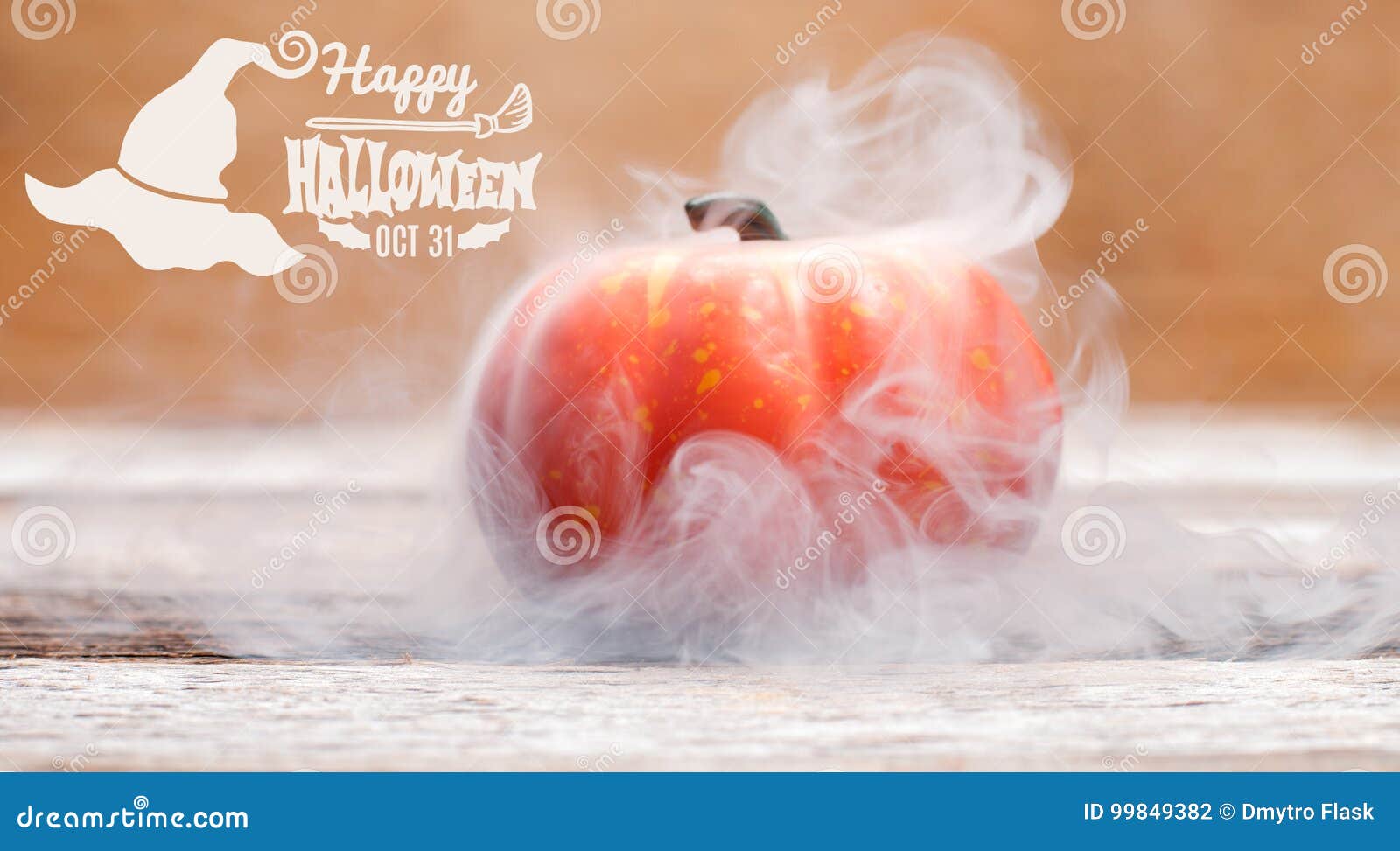 Halloween, Spooky Pumpkin with Smoke Stock Photo - Image of evil ...