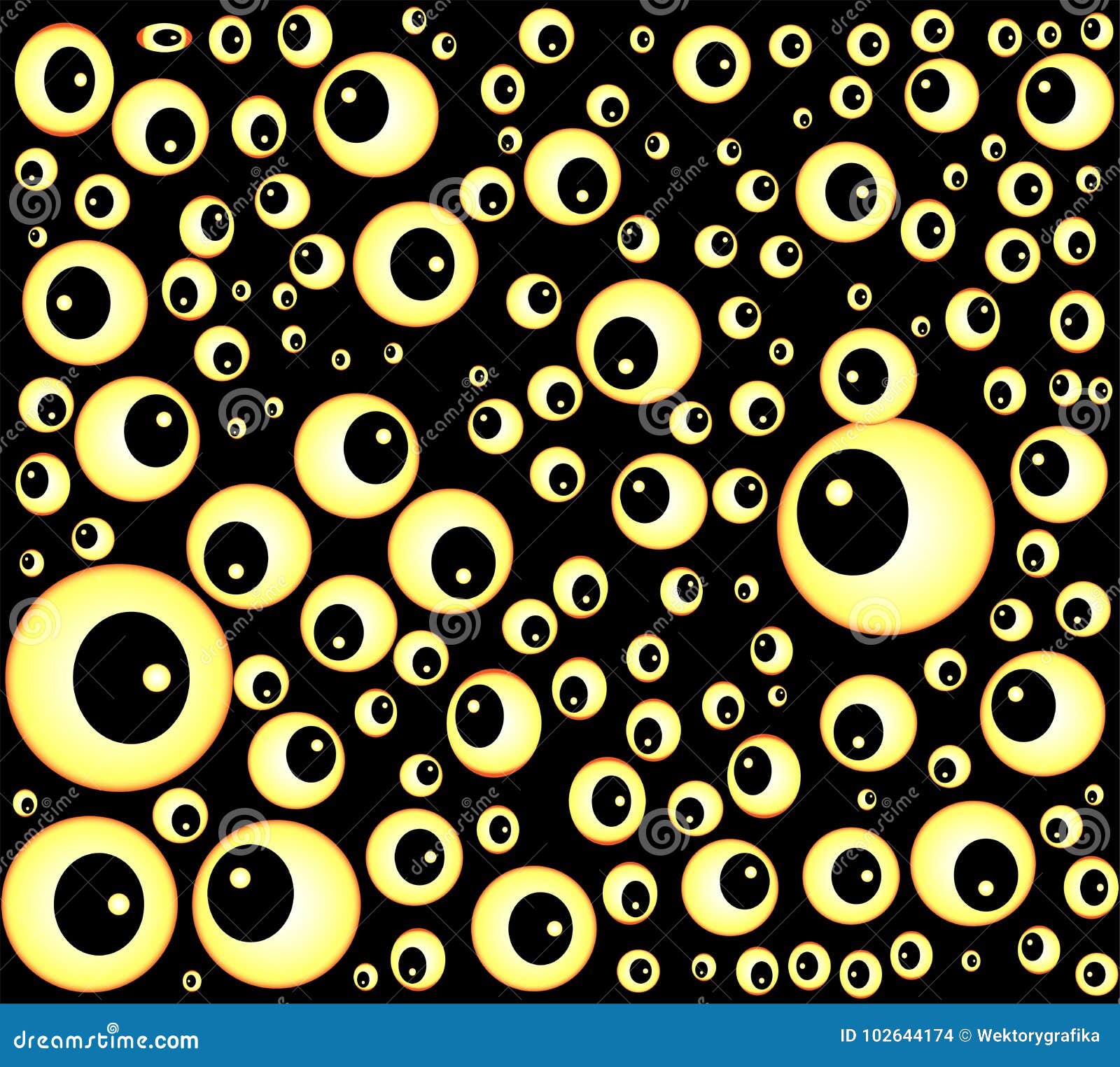 Halloween Spooky Scary Eyes Vector Design Isolated on Black Ba Stock ...