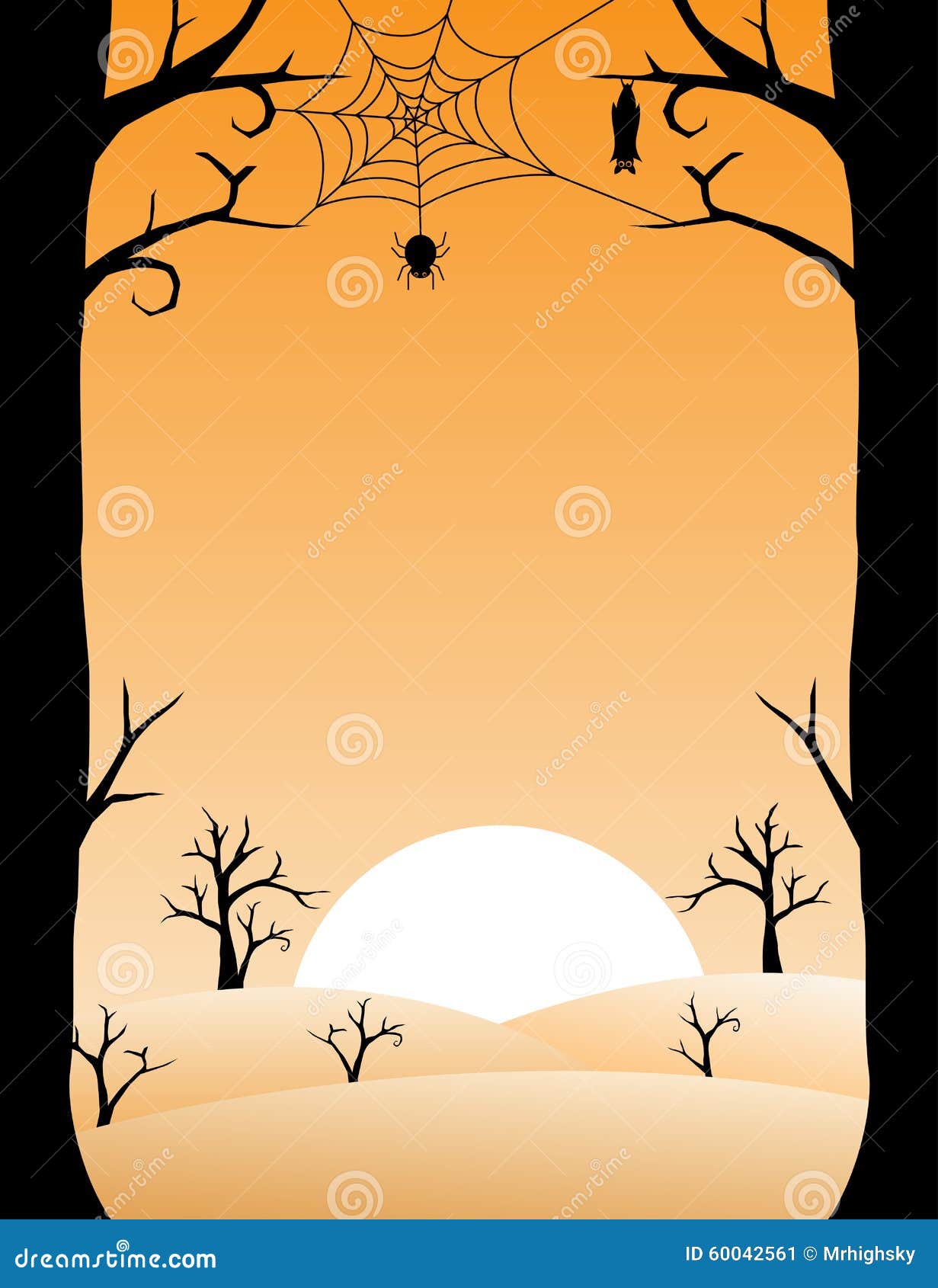 Halloween Spooky Trees Background Stock Vector - Illustration of ...