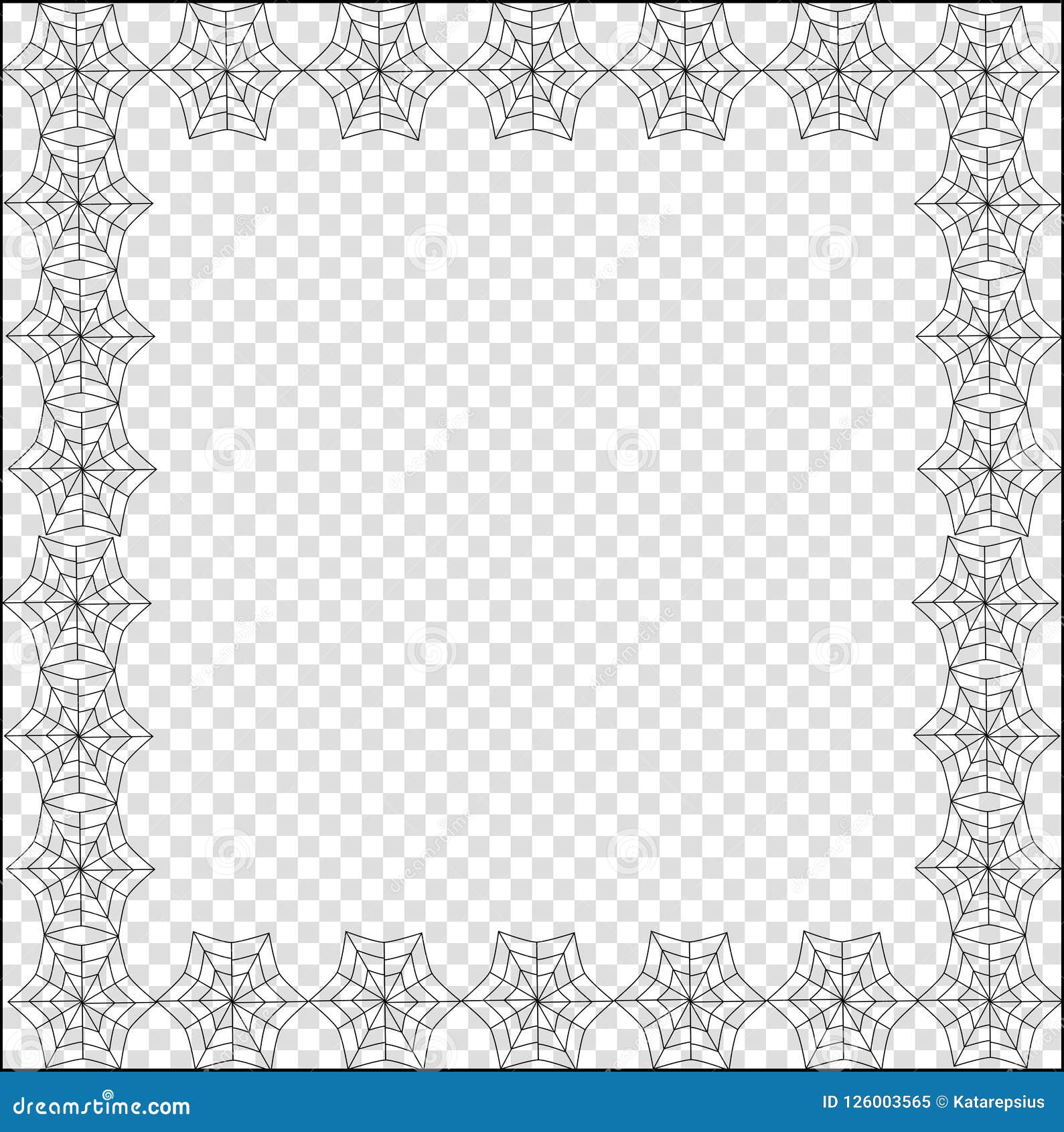 Spiderweb Frame, Border, Divider Isolated On White Background Cartoon ...