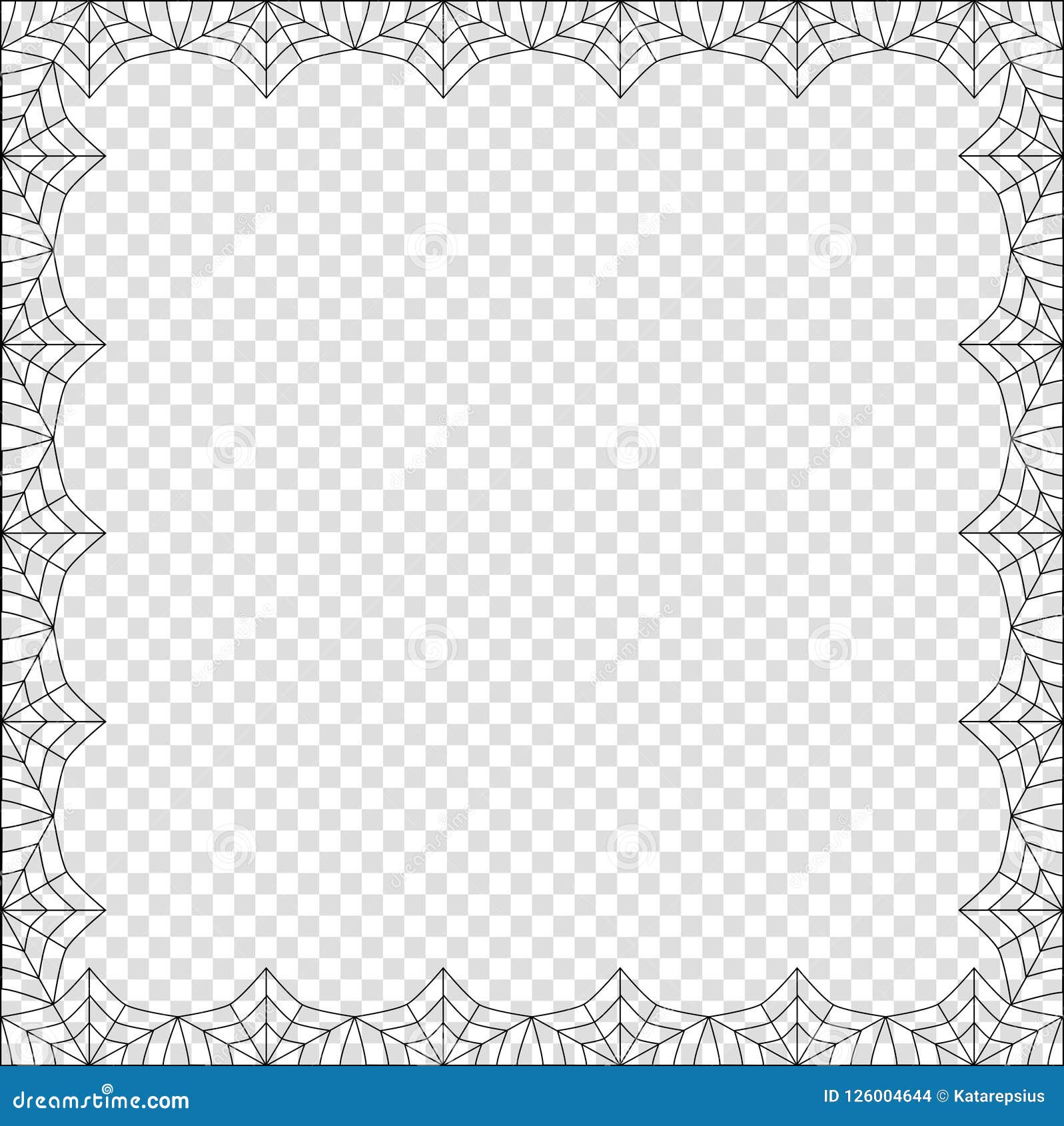 Halloween Square Spider Web Border on Transparent Background Isolated ...