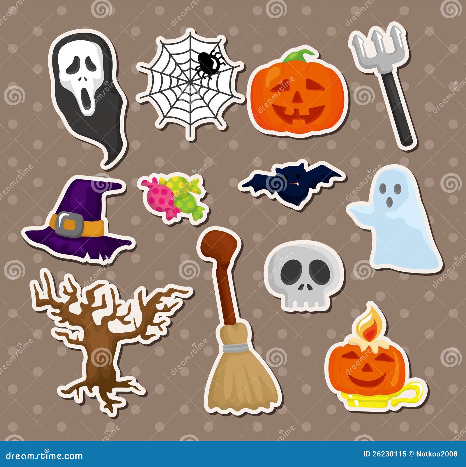 Halloween stickers stock vector. Illustration of jack - 26230115