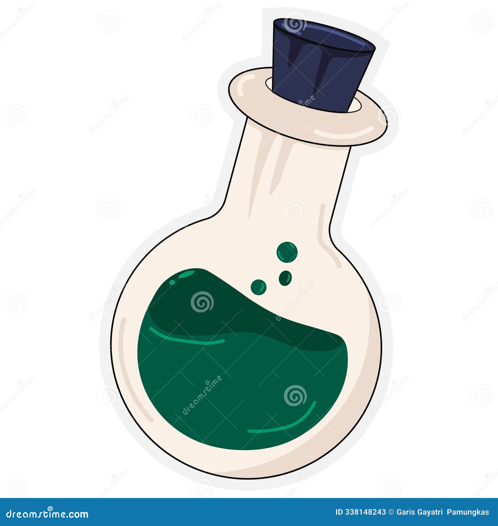 A Cute Poison Bottle Sticker for Halloween Stock Illustration ...