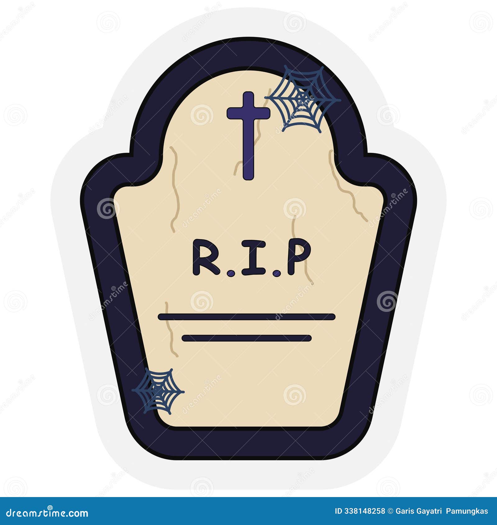 A Cute Tombstone Sticker for Halloween Stock Illustration ...