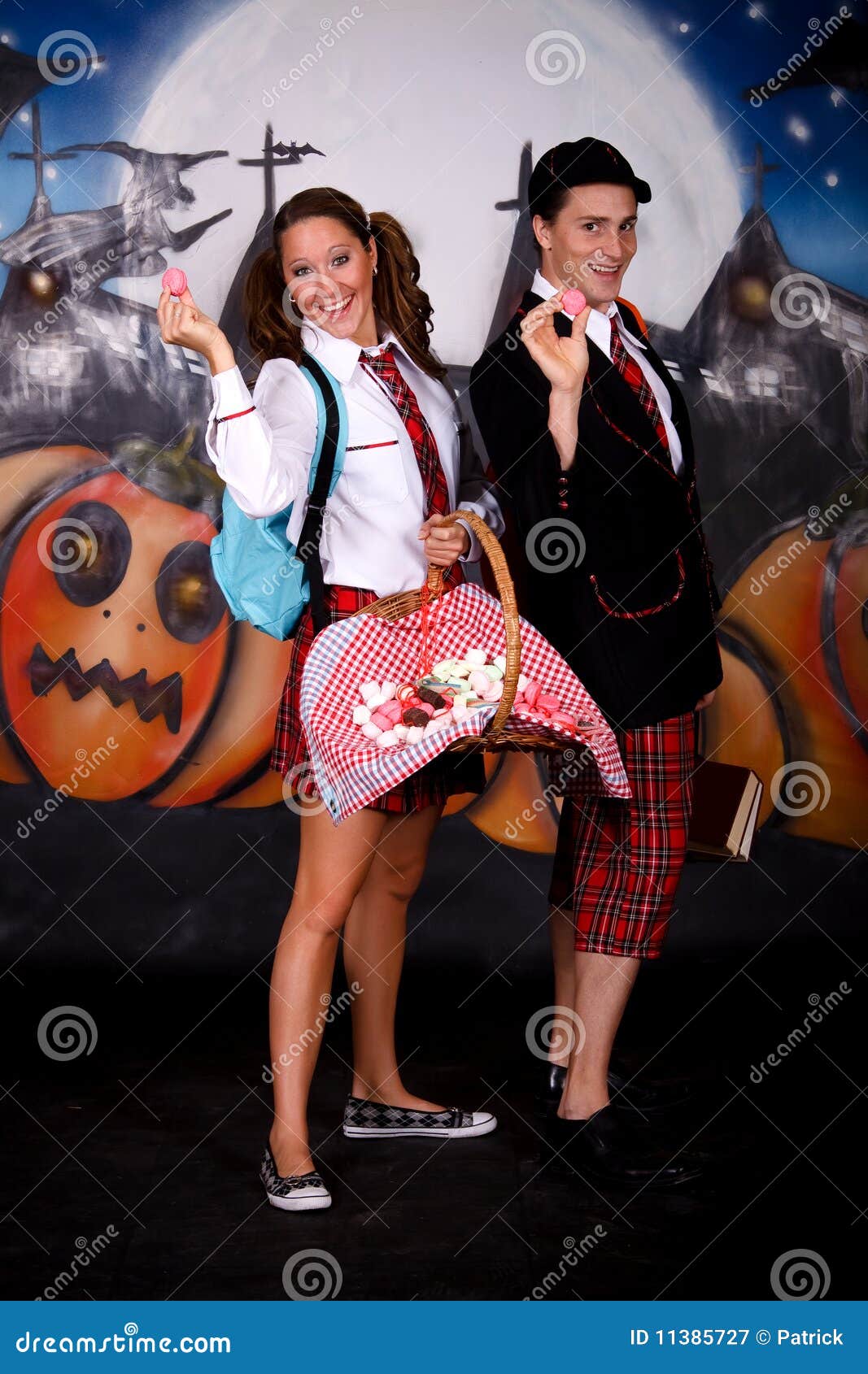 Halloween students sweets stock image. Image of male - 11385727
