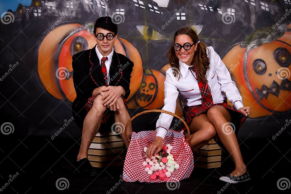 Halloween students sweets stock photo. Image of appearance - 15193706