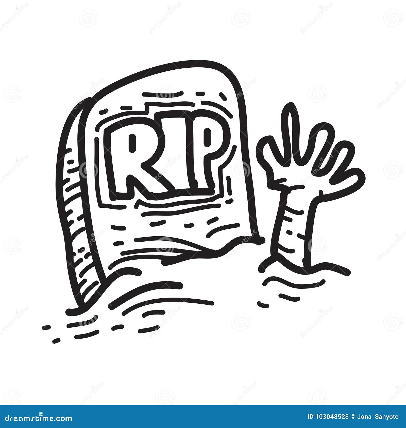 Halloween Stuff RIP Dead Zombie Vector Illustration Stock Vector ...