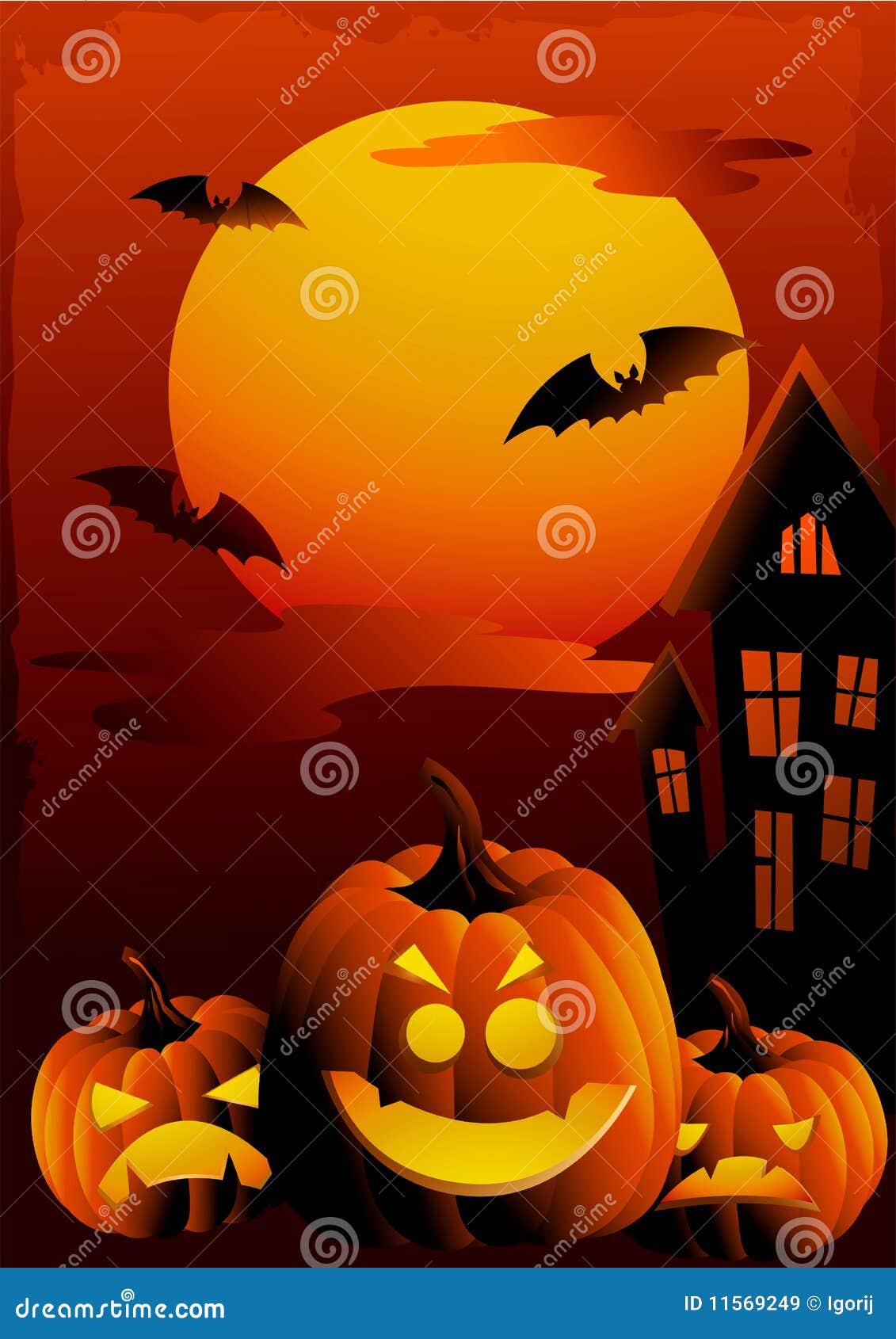 Halloween Sunset Illustration Stock Illustration - Illustration of ...