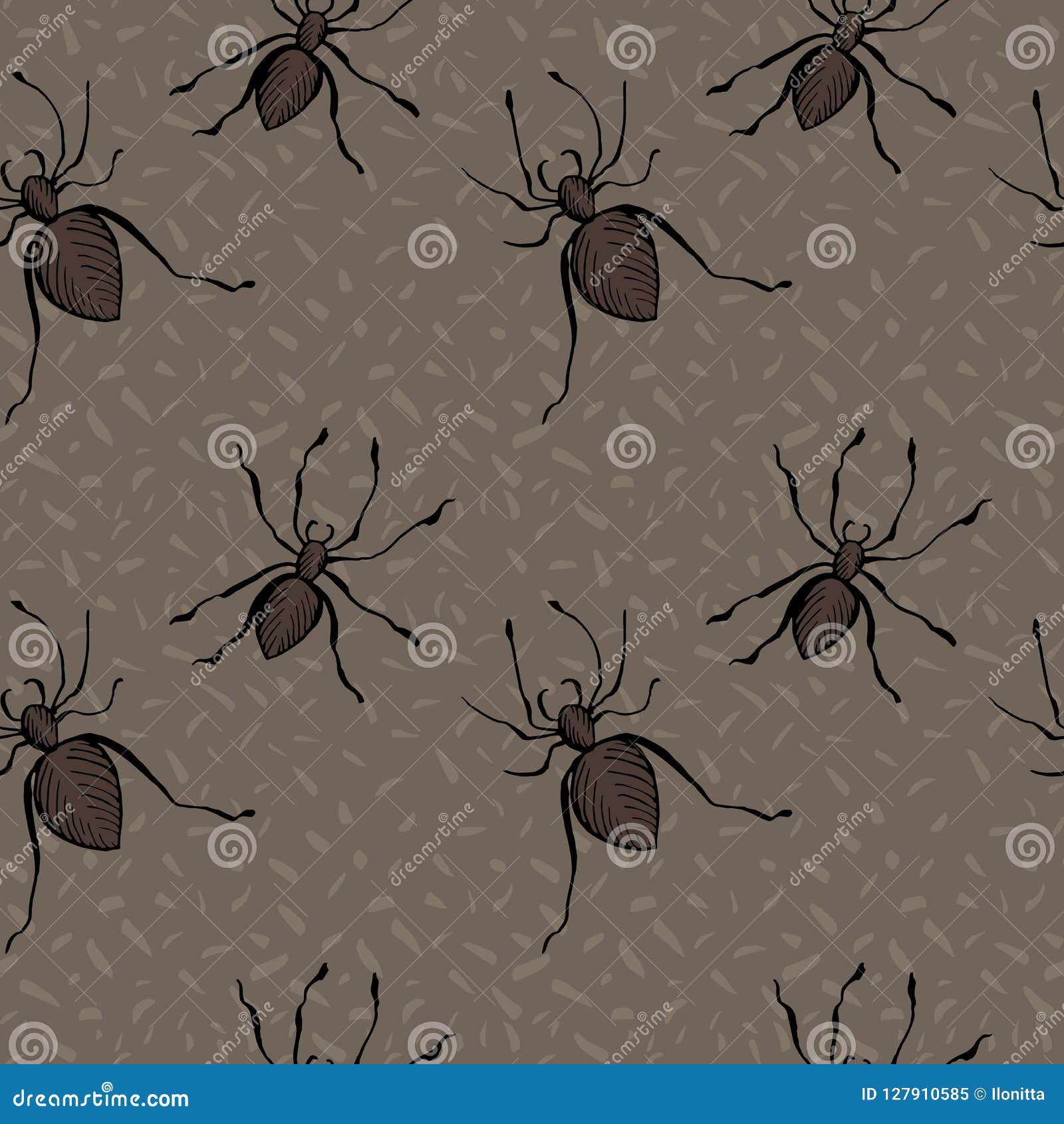 Halloween Seamless Pattern with Spiders Stock Vector - Illustration of ...
