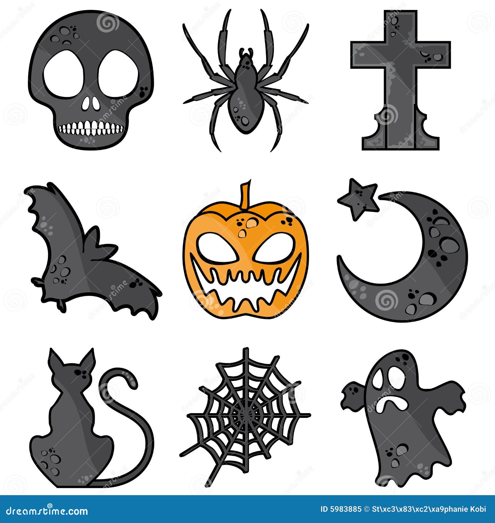 Halloween-Symbole vektor abbildung. Illustration von hieb - 5983885